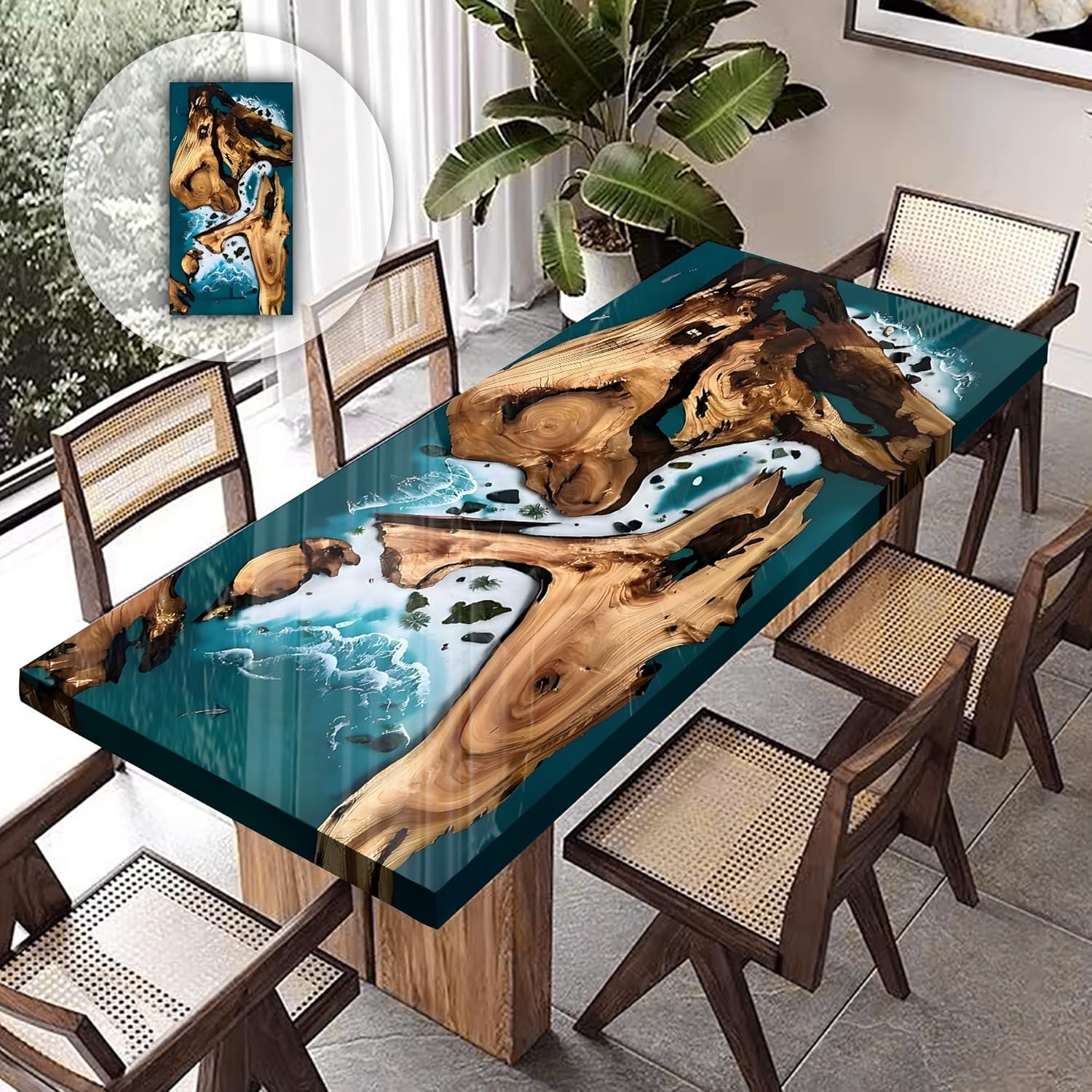 Amazon.com: FOEVAFLO Walnut Wood, Executive Desk, Custom Large Epoxy ...