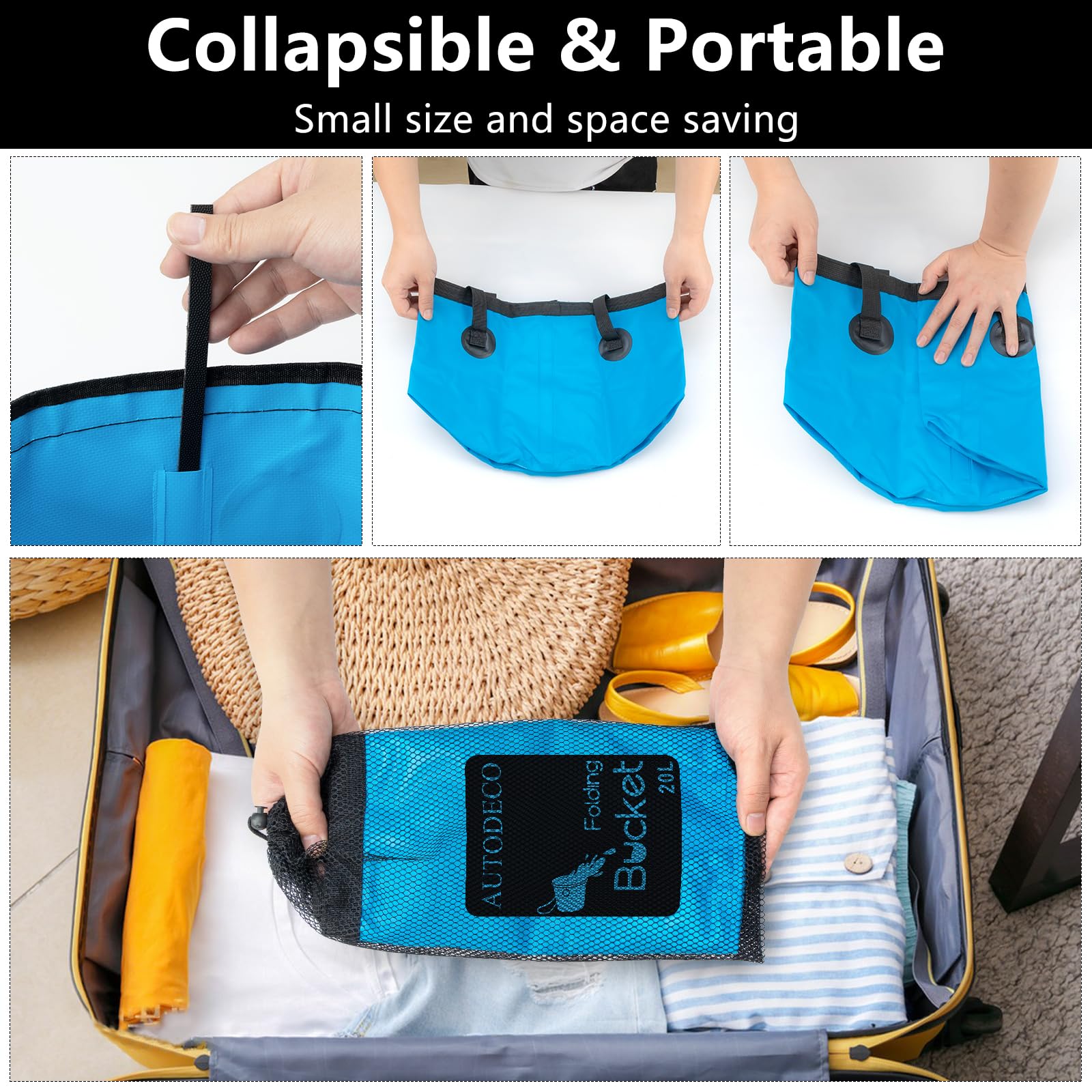 Snapklik.com : 5 Gallon Collapsible Bucket 2 Pack Water Container ...