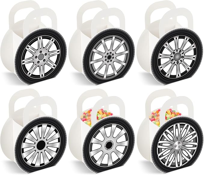 Amazon.com: 24Pcs Race Car Wheels Party Gift Boxes for Race Car Party ...