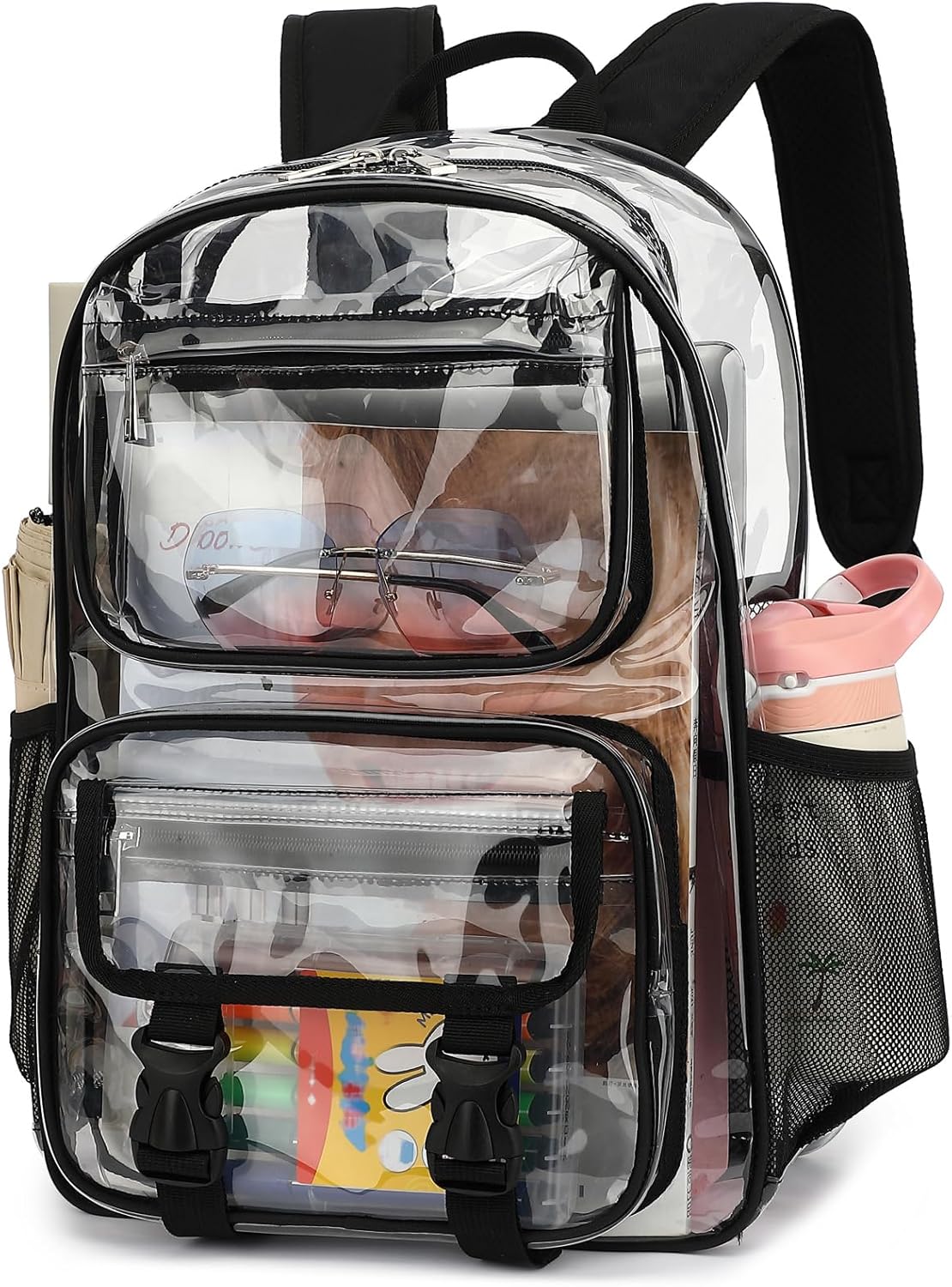 Amazon.com | Cuayxox Clear School Backpack for Girls Boys, Heavy Duty ...