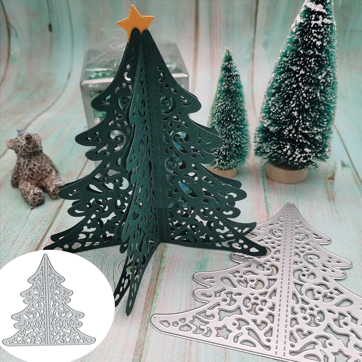 3D Christmas Tree Metal Die Cuts,Merry Christmas Tree Cutting Dies Cut ...