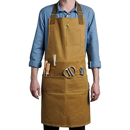 Heavy Duty Waterproof Canvas Tool Apron, Adjustable Work Apron for ...