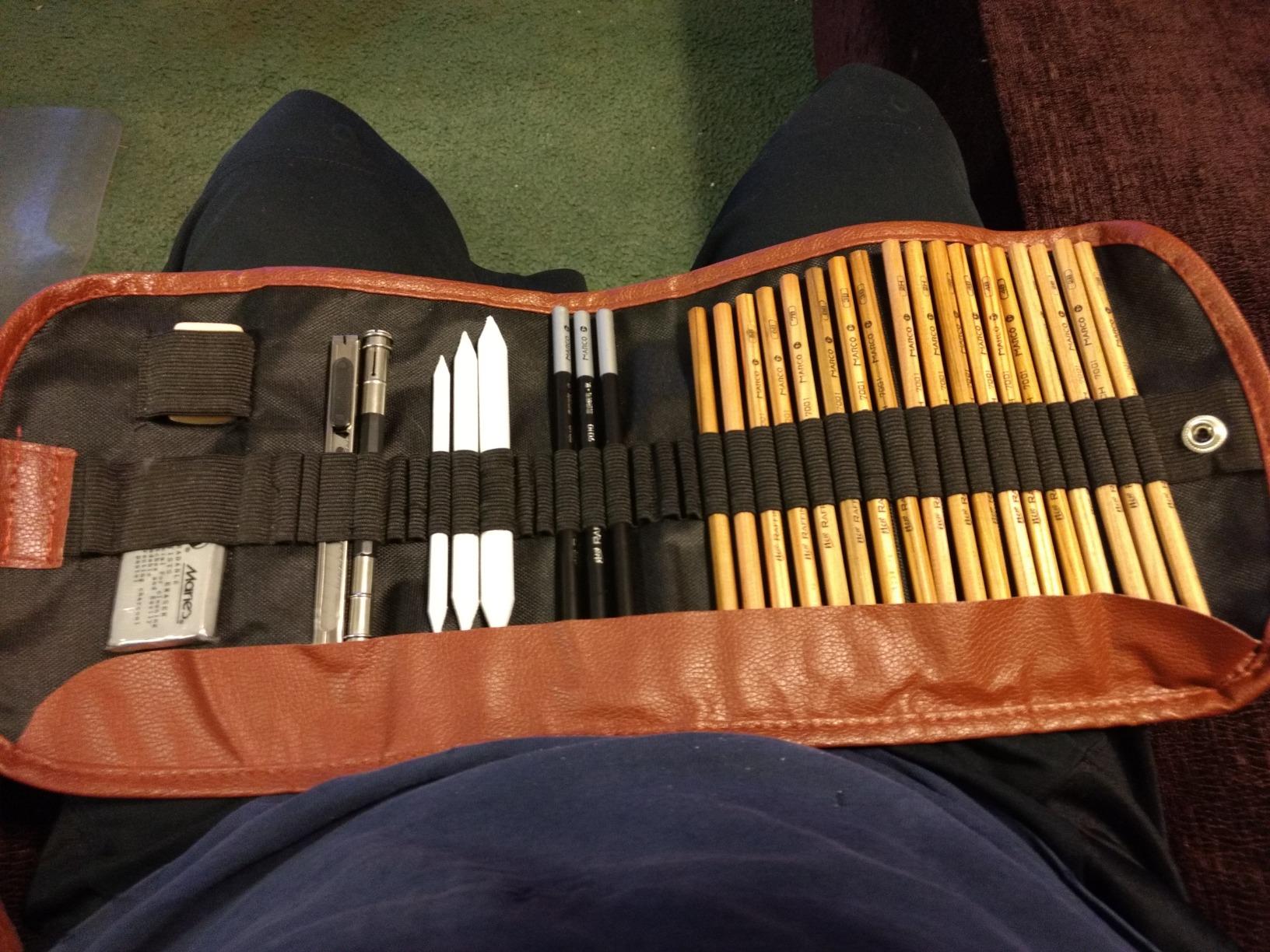 Amazon.com: POWSTRO K Sketching Pencil Set,18pcs Pen Charcoal Sketch ...