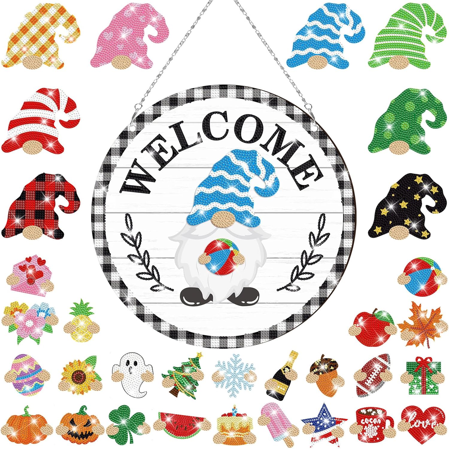 Amazon.com: DoubleFill 33 Pcs Magnetic Diamond Painting Wall Decor ...