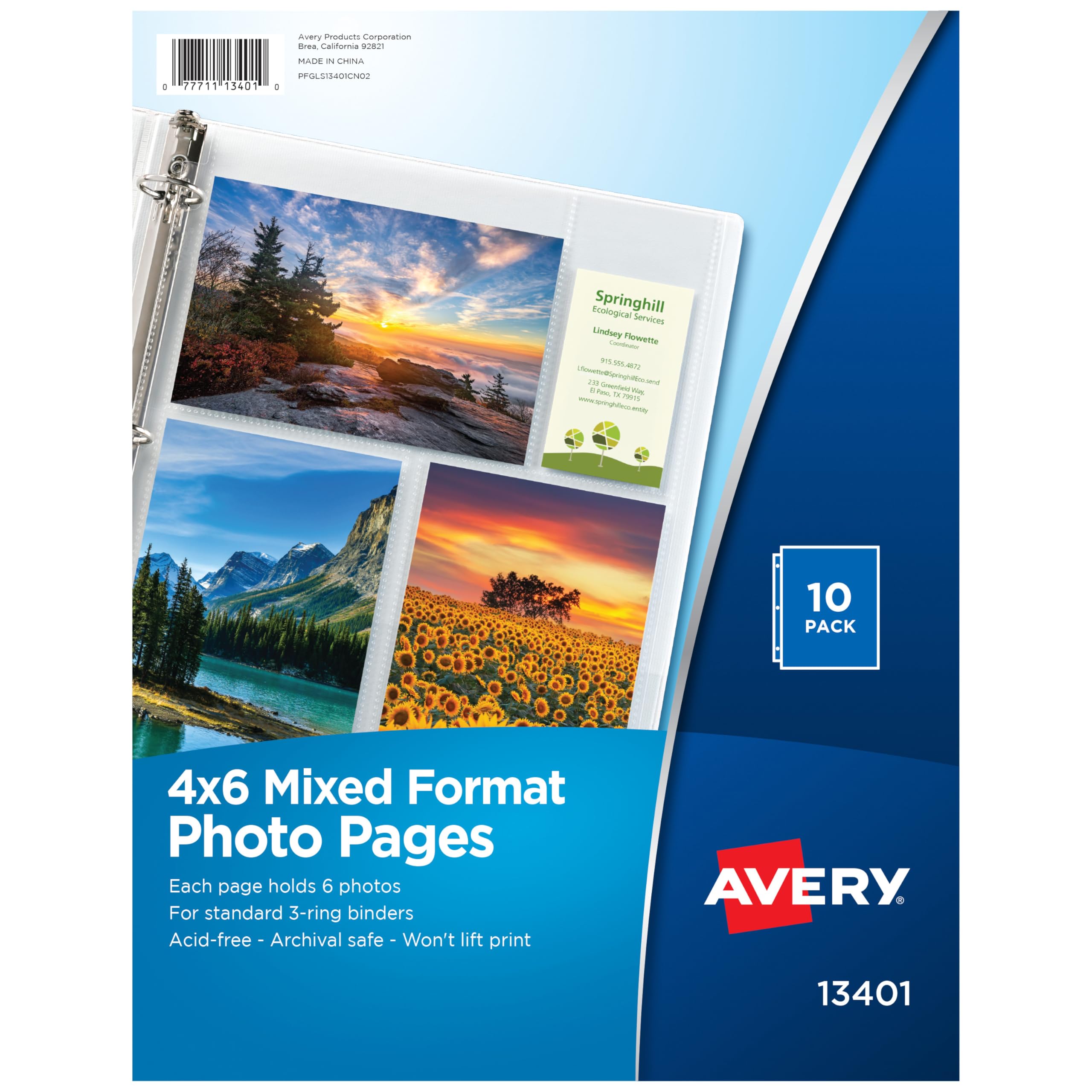 Amazon.com: Páginas para fotografía Avery, formatos surtidos, libres de ...