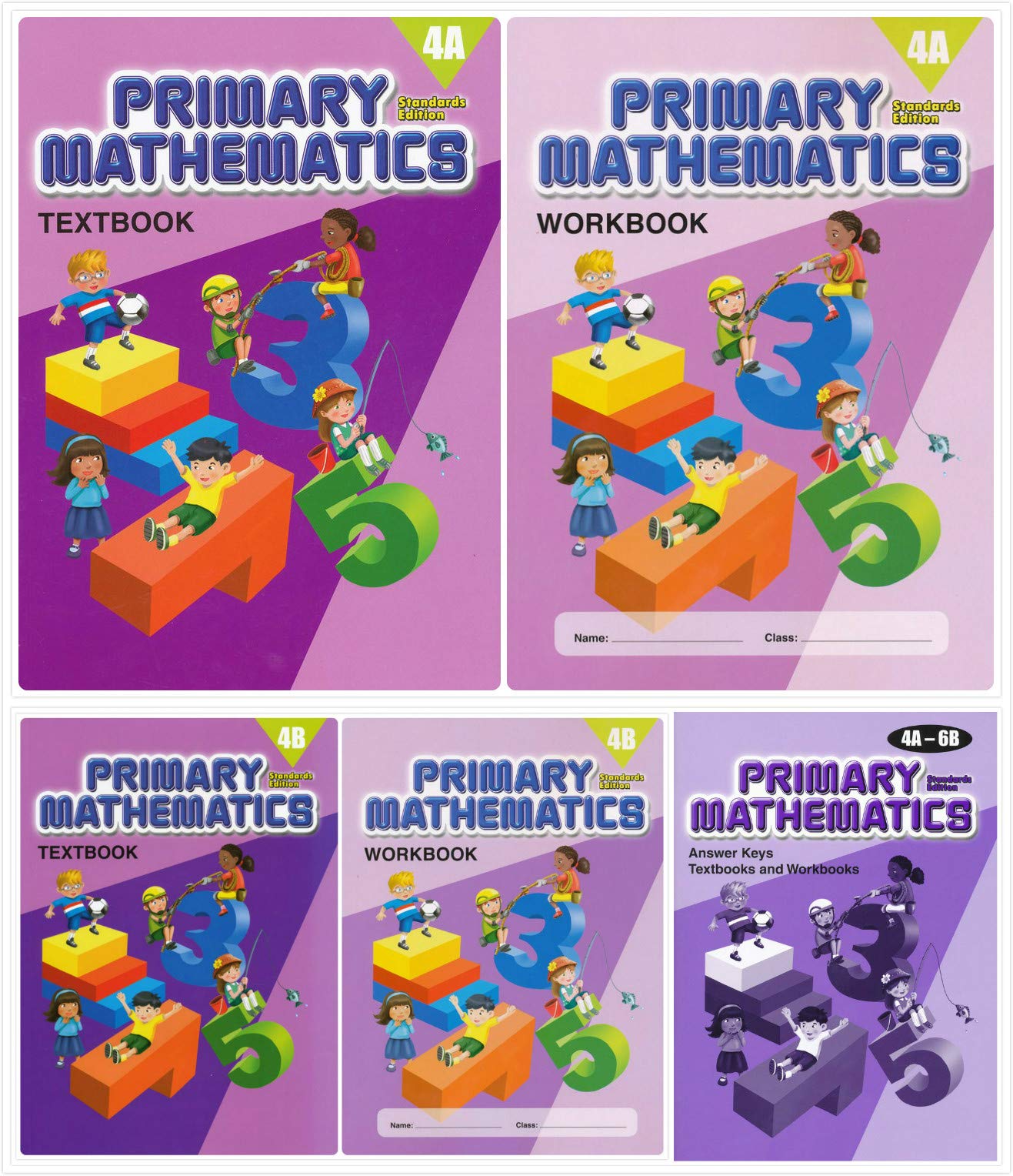 Singapore Primary Mathematics Grade 4 Kit + Answer Keys (5 Books ...