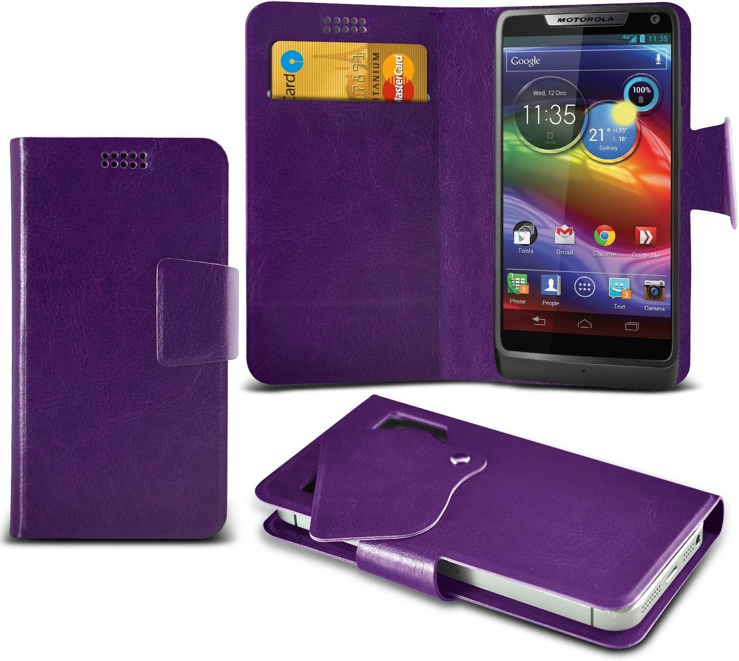 Amazon.com: (Purple) Motorola RAZR M XT905 Super Thin Faux Leather ...