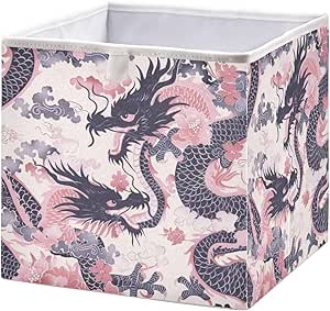 Amazon.com: Msyxl Pink Japanese Dragon Storage Cubes 11x11 Inch ...