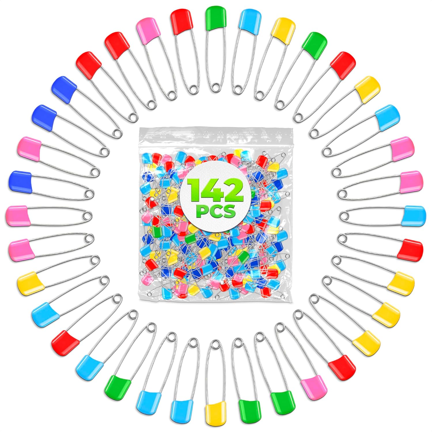 Amazon.com: Allphone 142 PCS 5.5cm Length Baby Safety Pins, Assorted ...