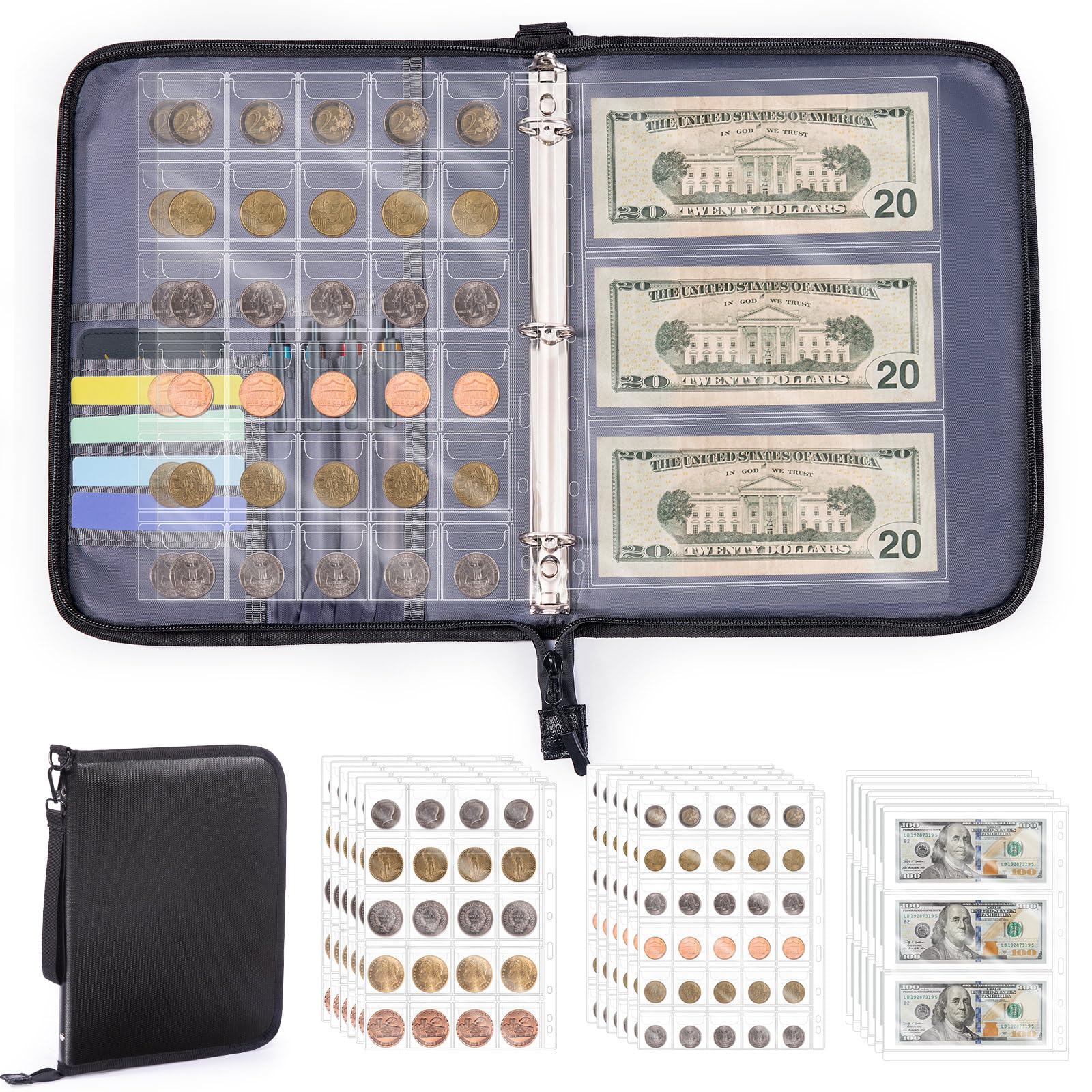 Amazon.com: FRECOLSH Coin Collection Book Coin Holder, 300 Pockets ...