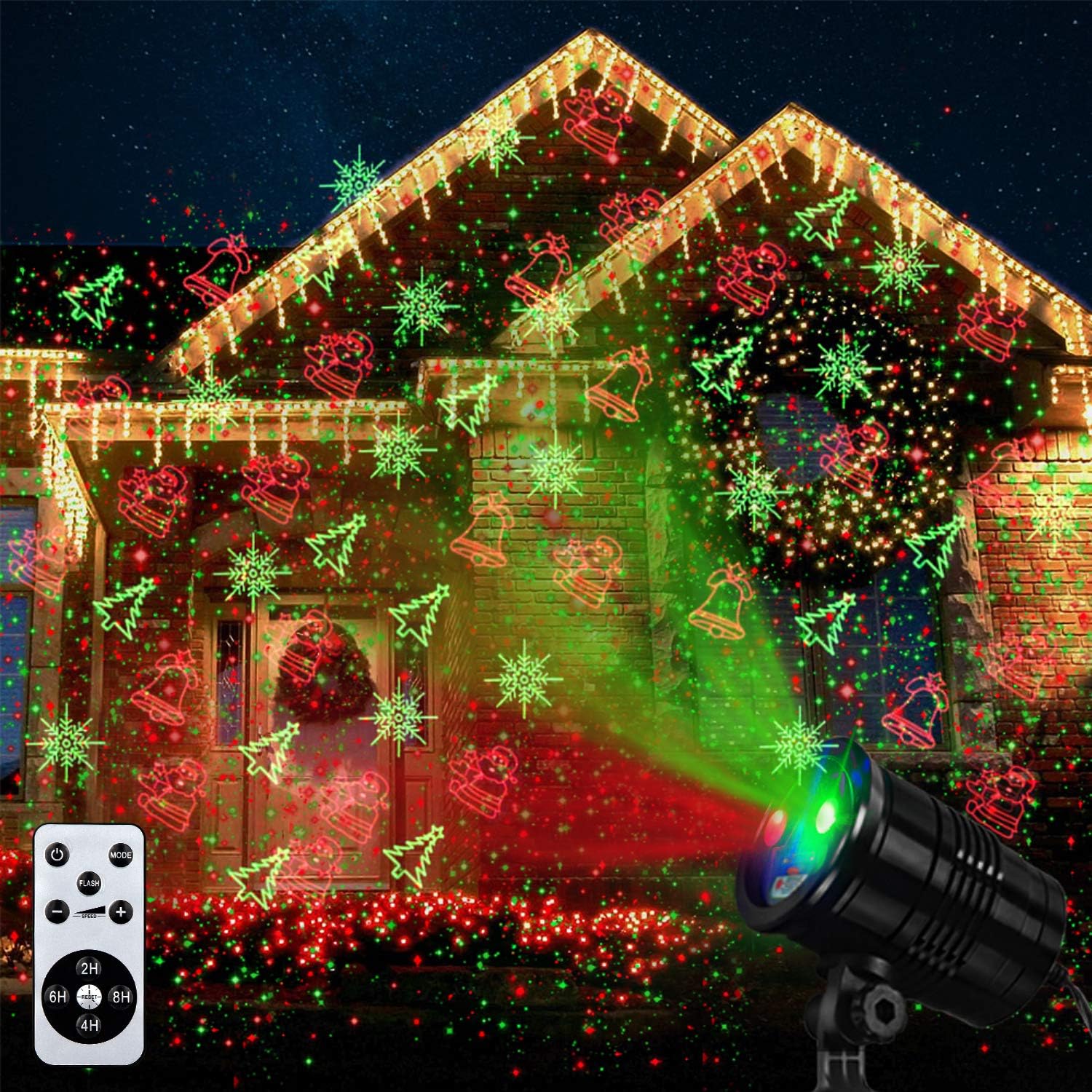 Amazon.com: Christmas Laser Lights Outdoors Decoration Projector Light ...