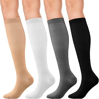 Amazon.com: 16 Pairs Compression Socks for Women Circulation Elastic ...