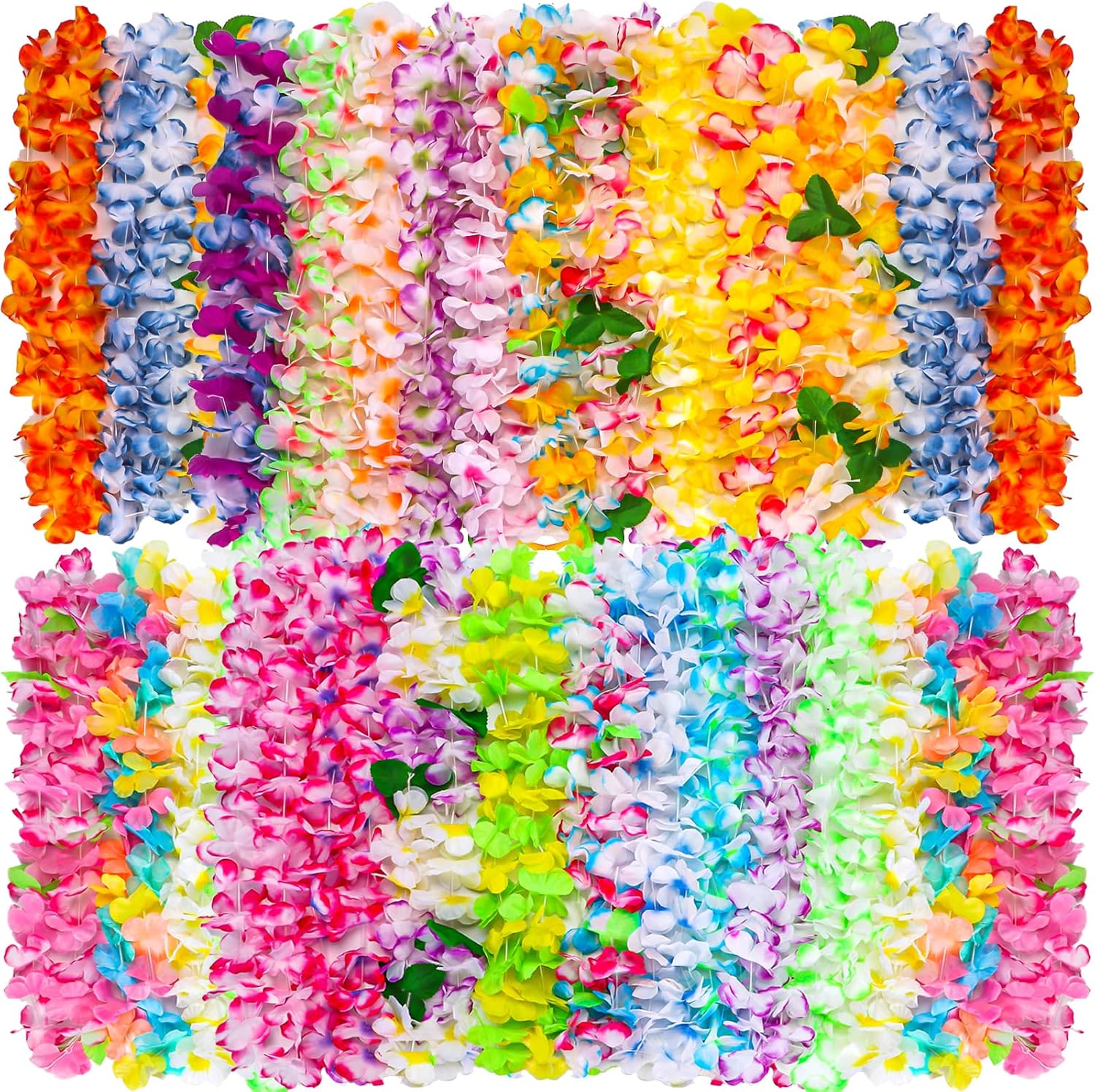 Amazon.com: TOTSHOM 50 Counts Hawaiian Leis Bulk Decorations, Leis for ...