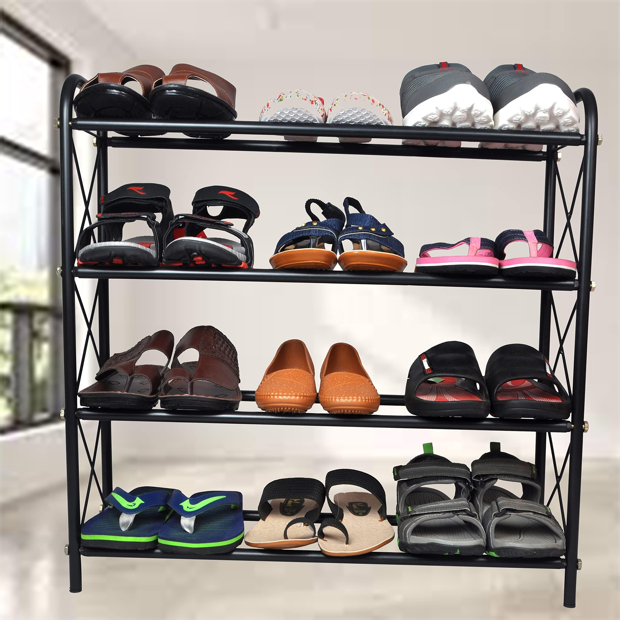 Plantex GI Metal Shoe Rack for Home/Shoe/Slipper Stand/Chappal Stand ...