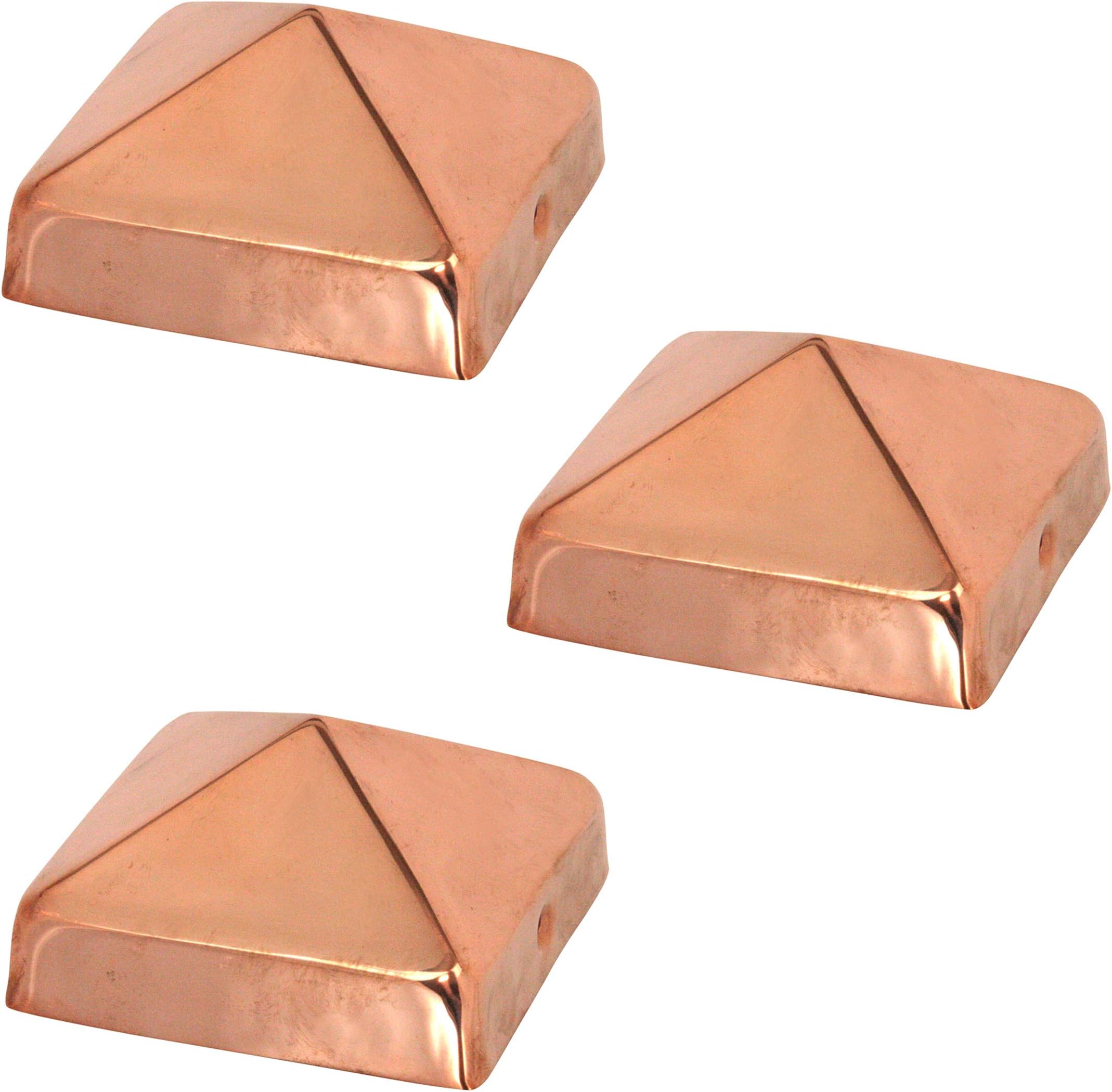 4x4 Copper Flat Top Post Caps (4-Pack) - Extended Lip - Solid Copper ...