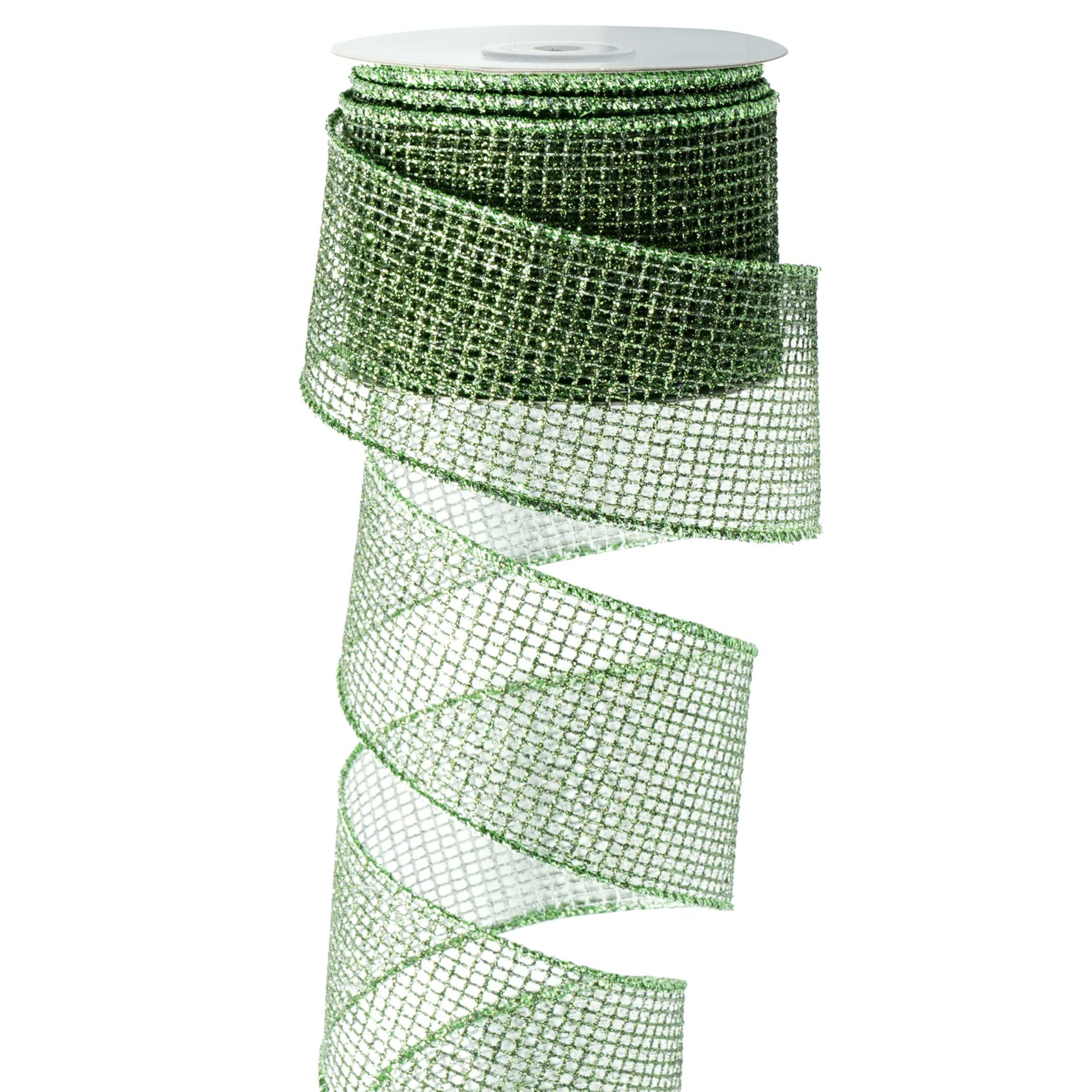 Amazon.com: DINDOSAL Moss Wired Ribbon 2.5" X 10 Yards Glitter Mesh ...