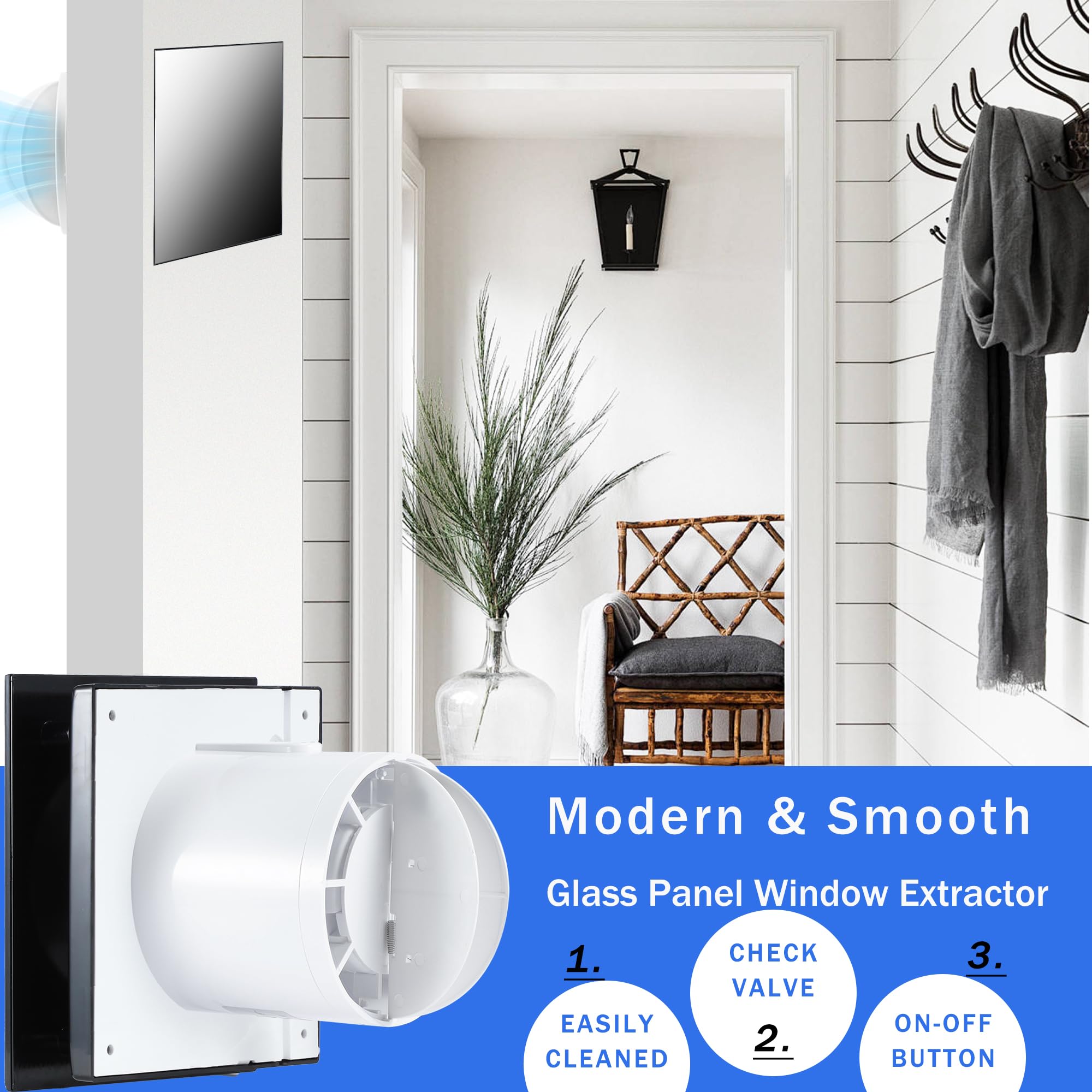 Snapklik.com : Upgraded Glass Panel, 4inch Window Wall Extractor Fan ...