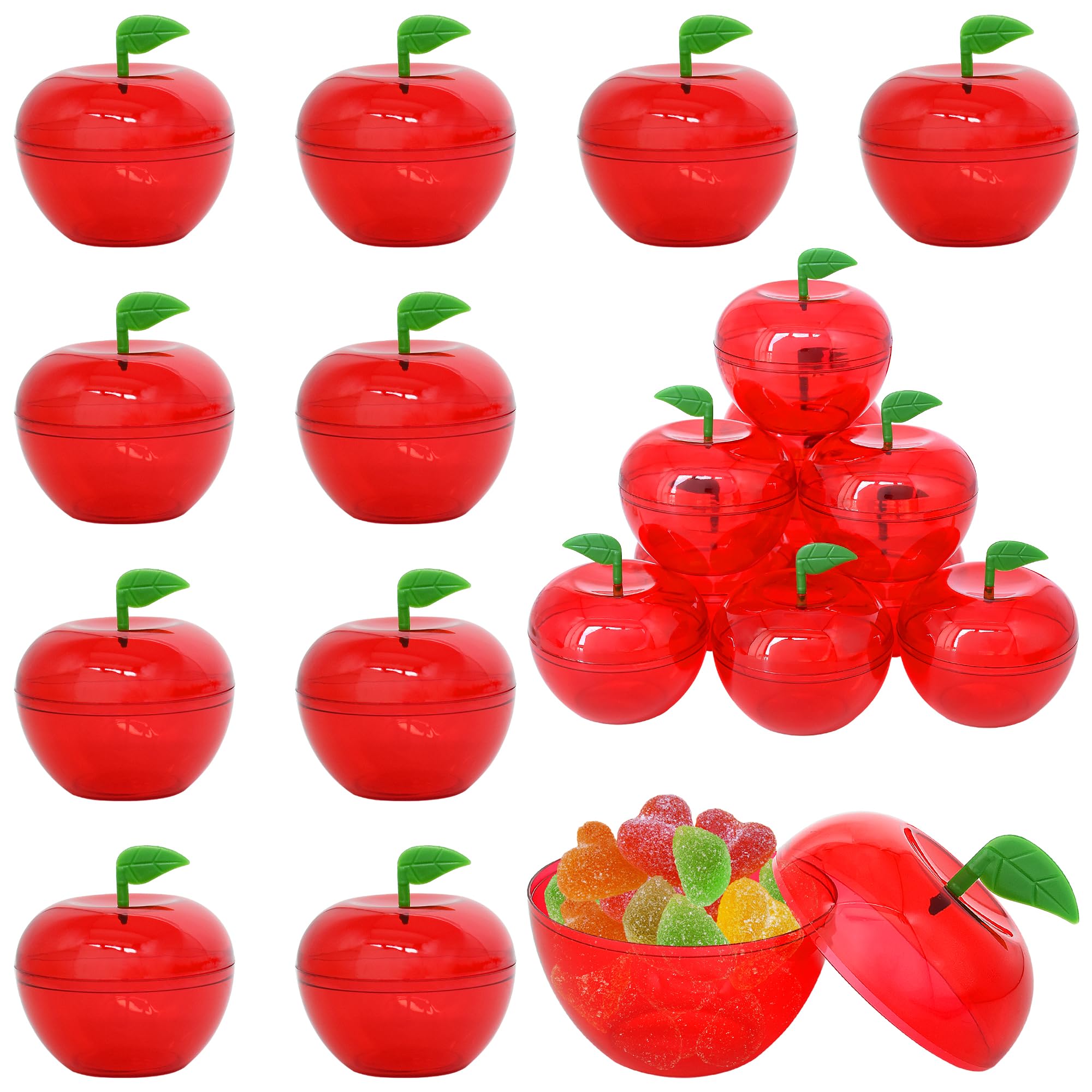 Amazon.com: Yuronam 20 Pcs Small Plastic Apple Container Apple Shaped ...
