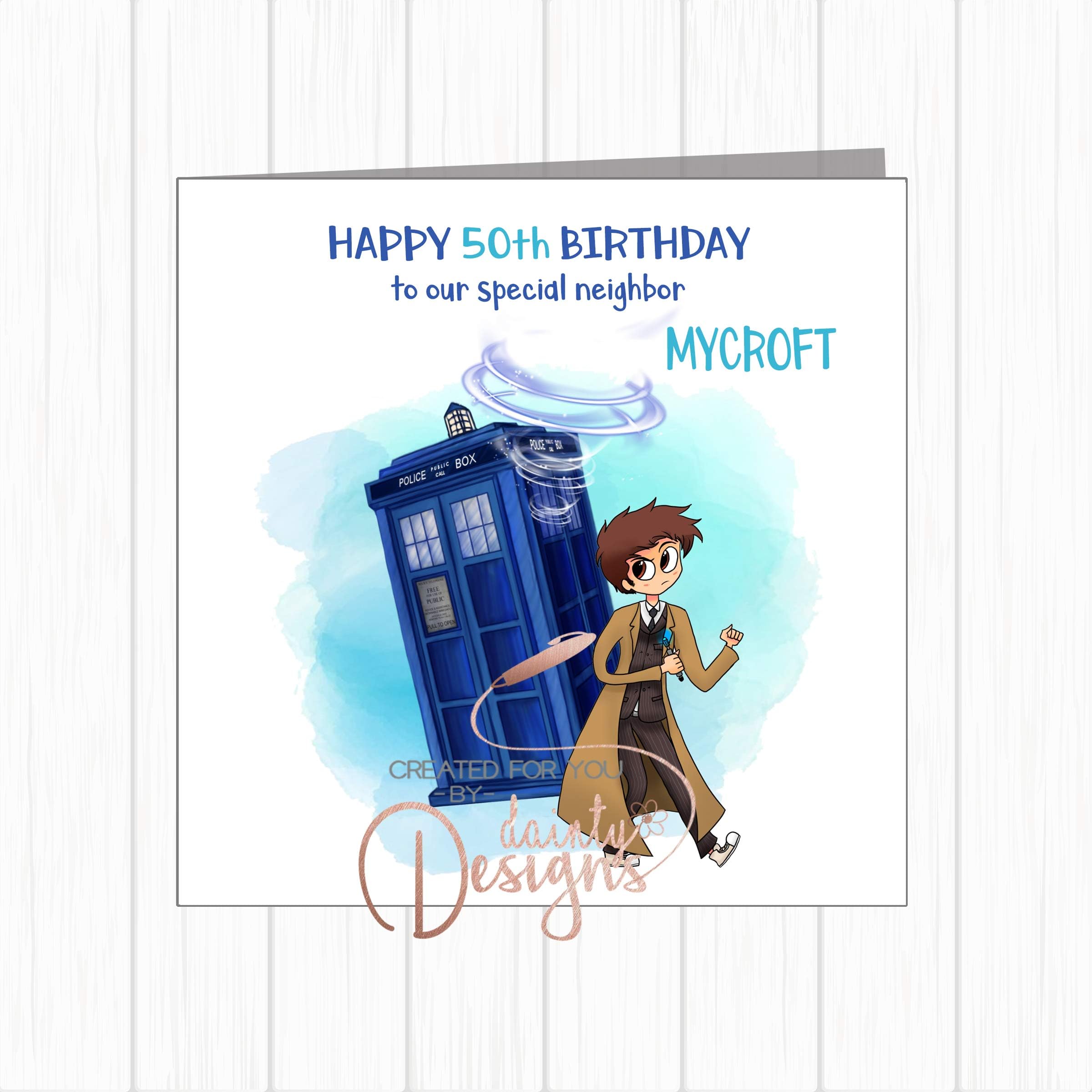 Personalised Doctor Who Dr Who Birthday Card Age Son Grandson Dad Uncle ...