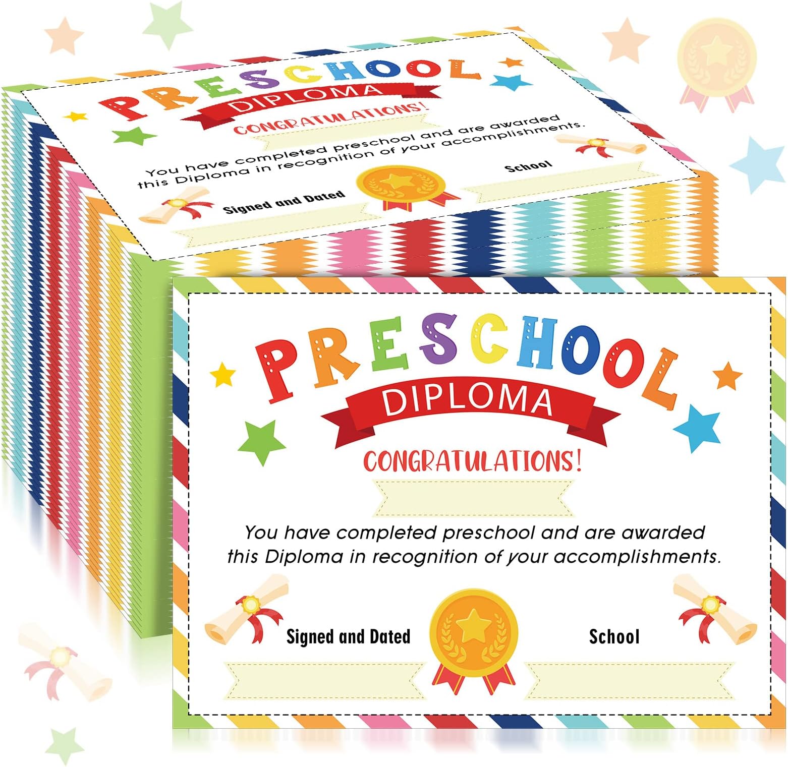 Amazon.com : 35 Pcs Preschool Diploma Preschool Certificates for Kids ...