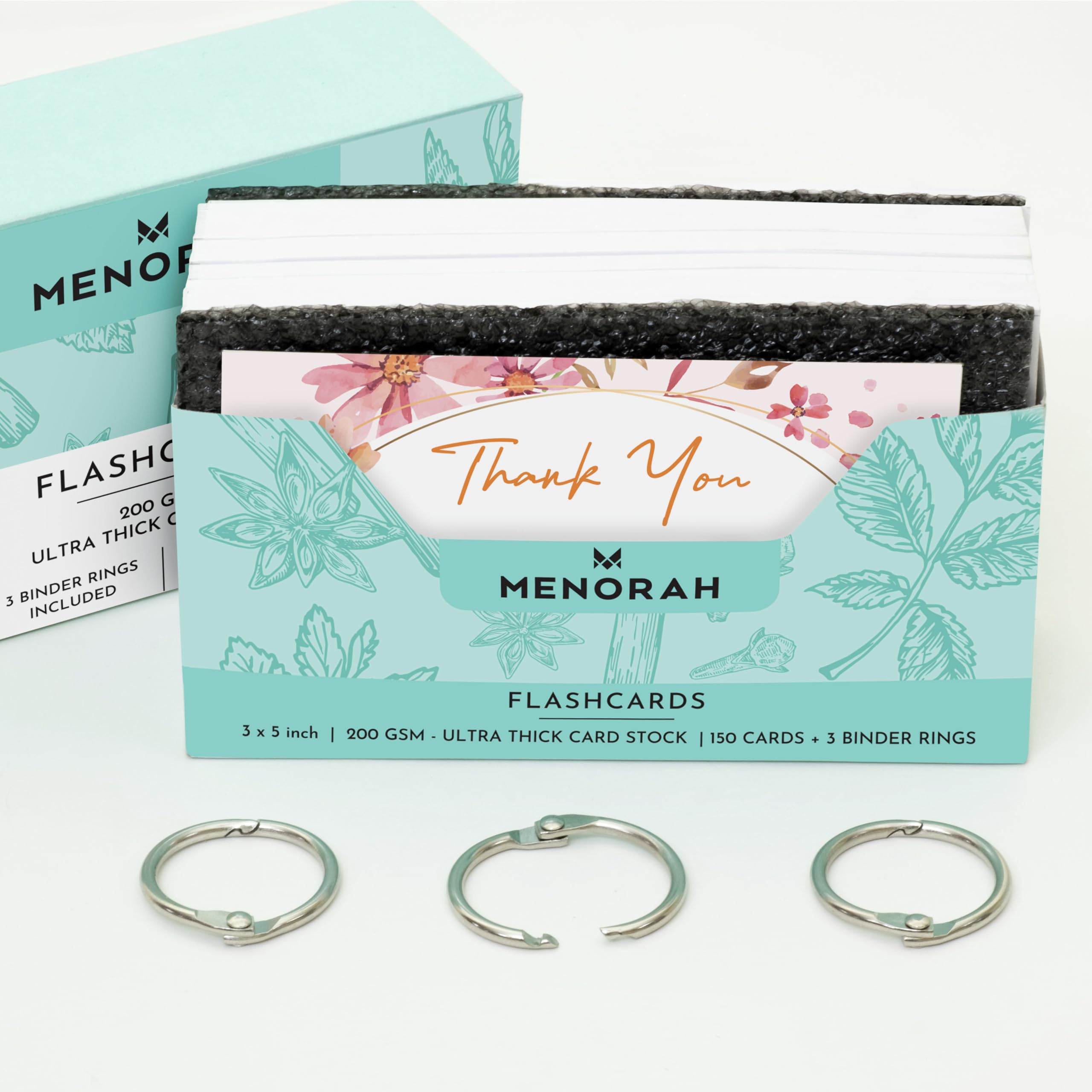 MENORAH—150 Flash Cards-200 GSM Thick Card Stock-3x5 Inch Index Cards ...