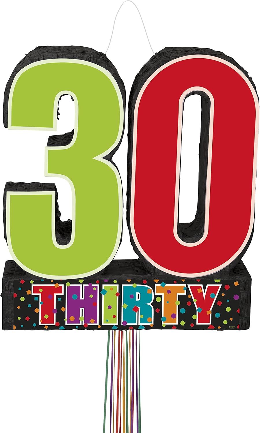 Amazon.com: Vibrant Multicolor Birthday Cheer Number 30 Cardboard Pull ...