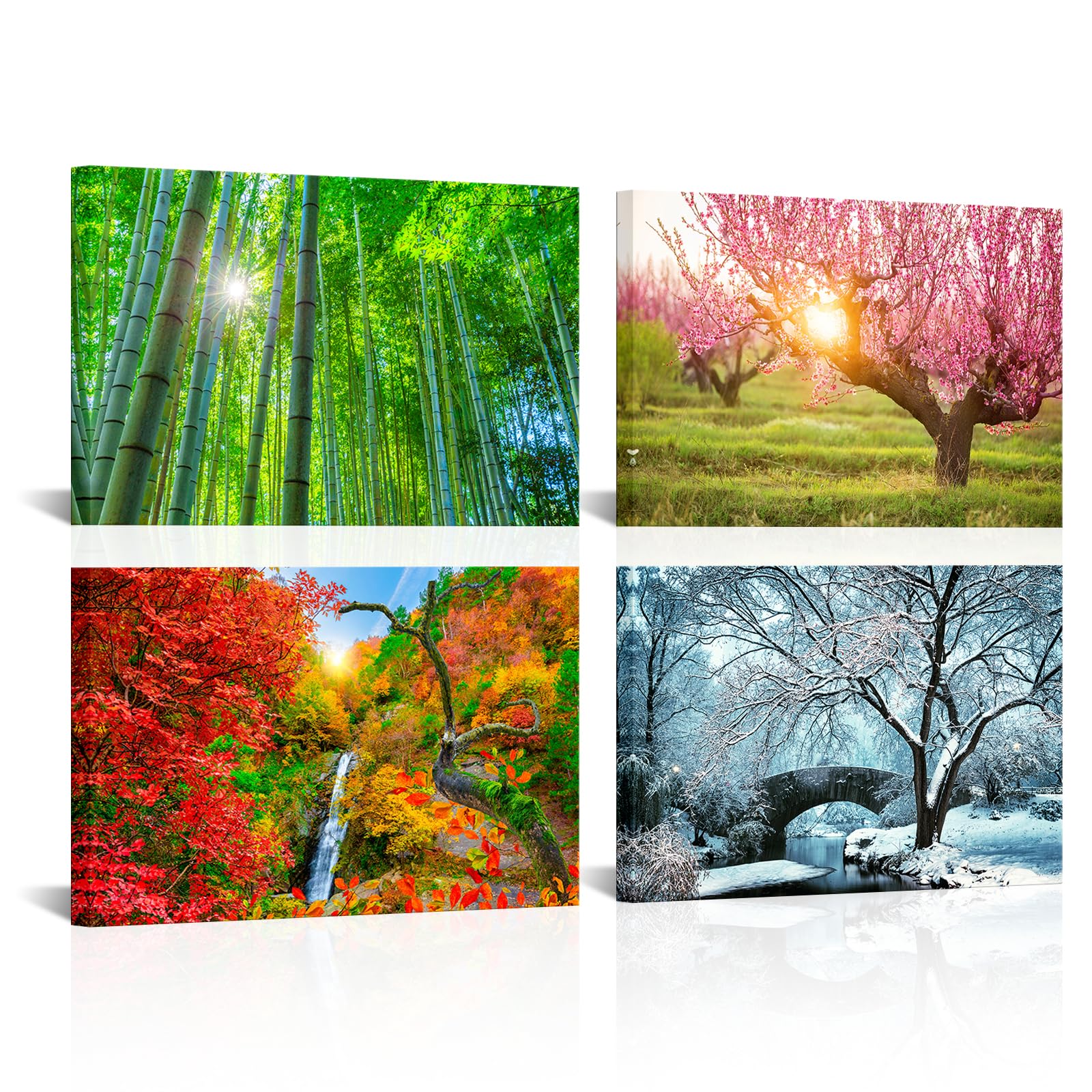 Amazon.com: Conipit Four Seasons Wall Art Spring Summer Autumn Winter ...