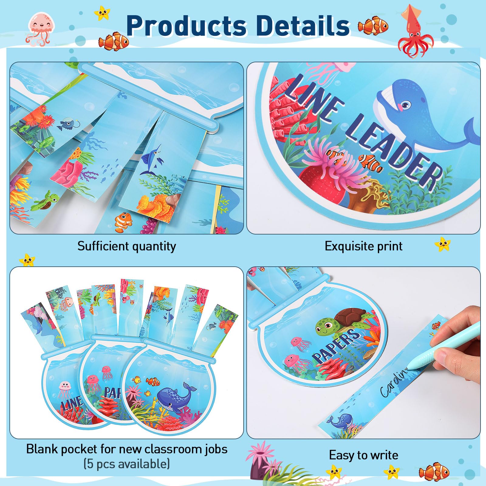 Snapklik.com : Pasimy 81 Pcs Sea Animals Class Jobs Chart Summer Ocean ...