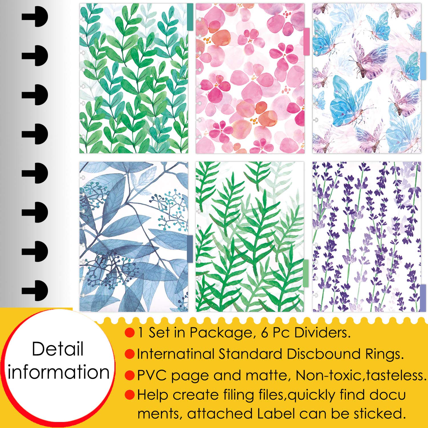 Snapklik.com : Discbound Tab Dividers, Junior-Size, 8 Disc Punched, 2 ...