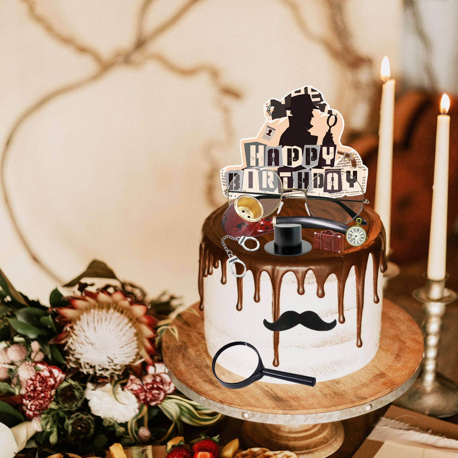Snapklik.com : 10Pcs Detective Cake Topper Detective Cake Decorations ...
