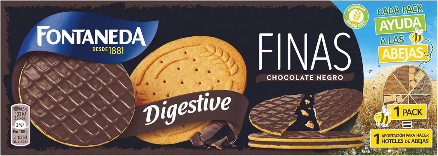 Fontaneda Digestive Galletas Finas con Chocolate Negro 170g : Amazon.es ...