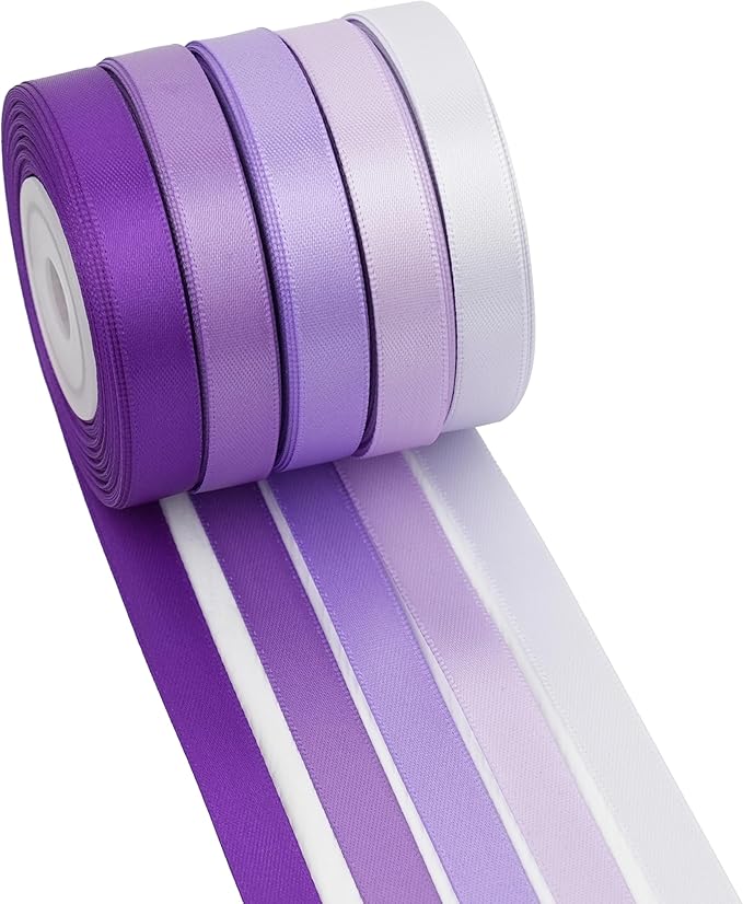 Amazon.com: MAYREEL 3/8 Inch Purple Satin Ribbon for Gift Wrapping ...