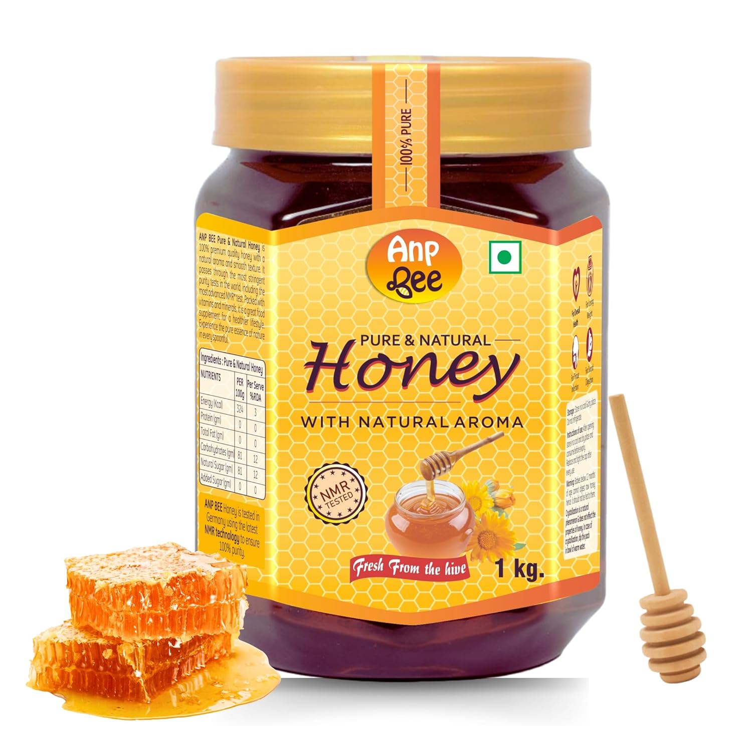 ANP BEE Raw Honey 1kg I 100% Pure and Natural I NMR Tested Unprocessed ...