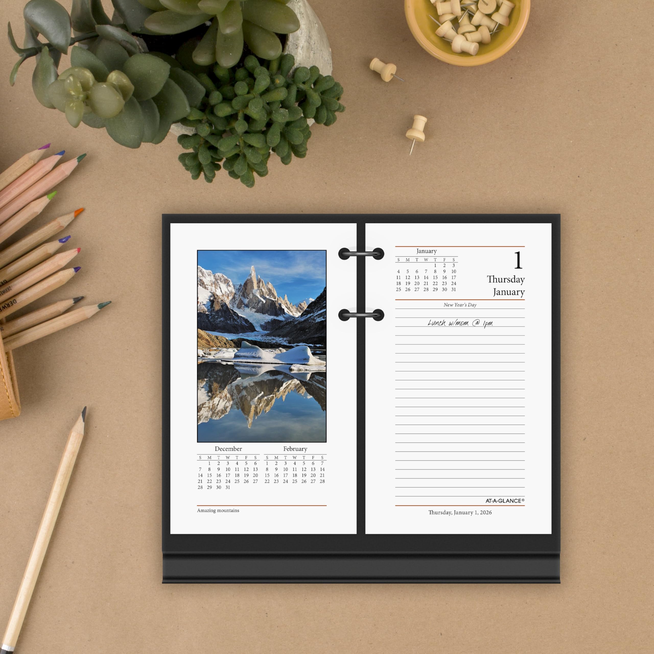 Snapklik.com : AT-A-GLANCE 2026 Desk Calendar Refill, Daily, 3-1/2" X 6 ...