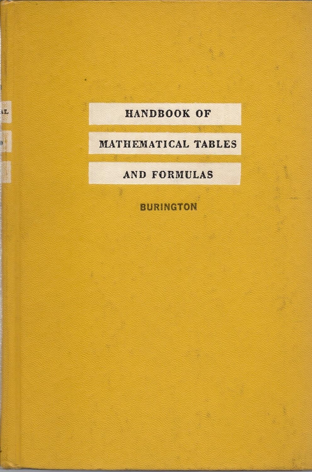 Handbook of Mathematical Tables and Formulas: burington, richard: Amazon.com: Books