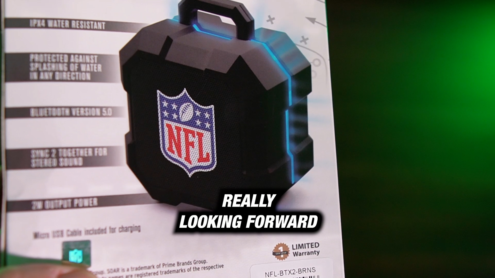 Watch REVIEW& SOAR NFL Shockbox LED Wireless Bluetooth Speaker on ...