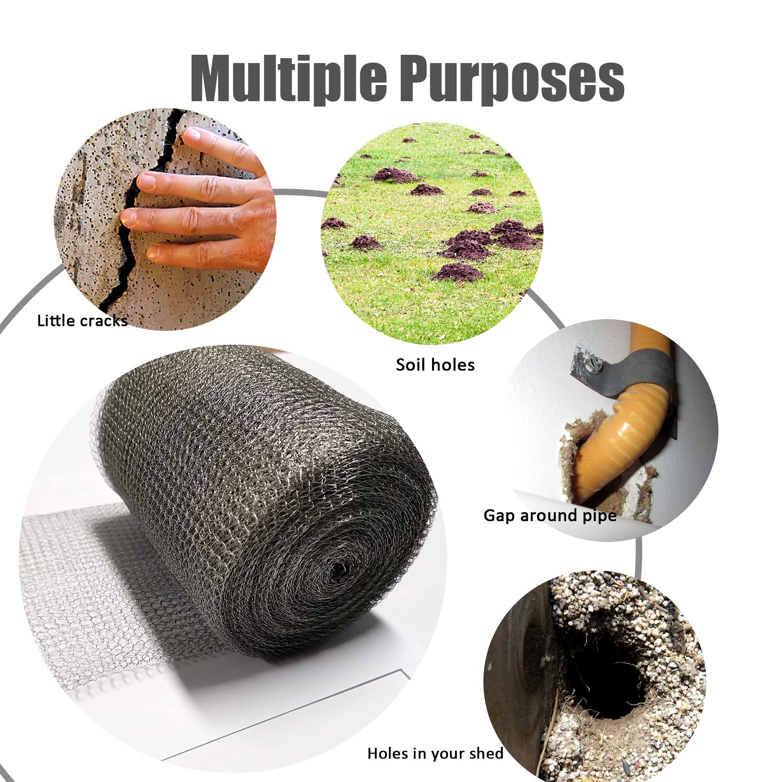 Snapklik.com : Upgraded 5 X 50 Ft Wire Mesh Hole Fill Fabric, Stainless ...