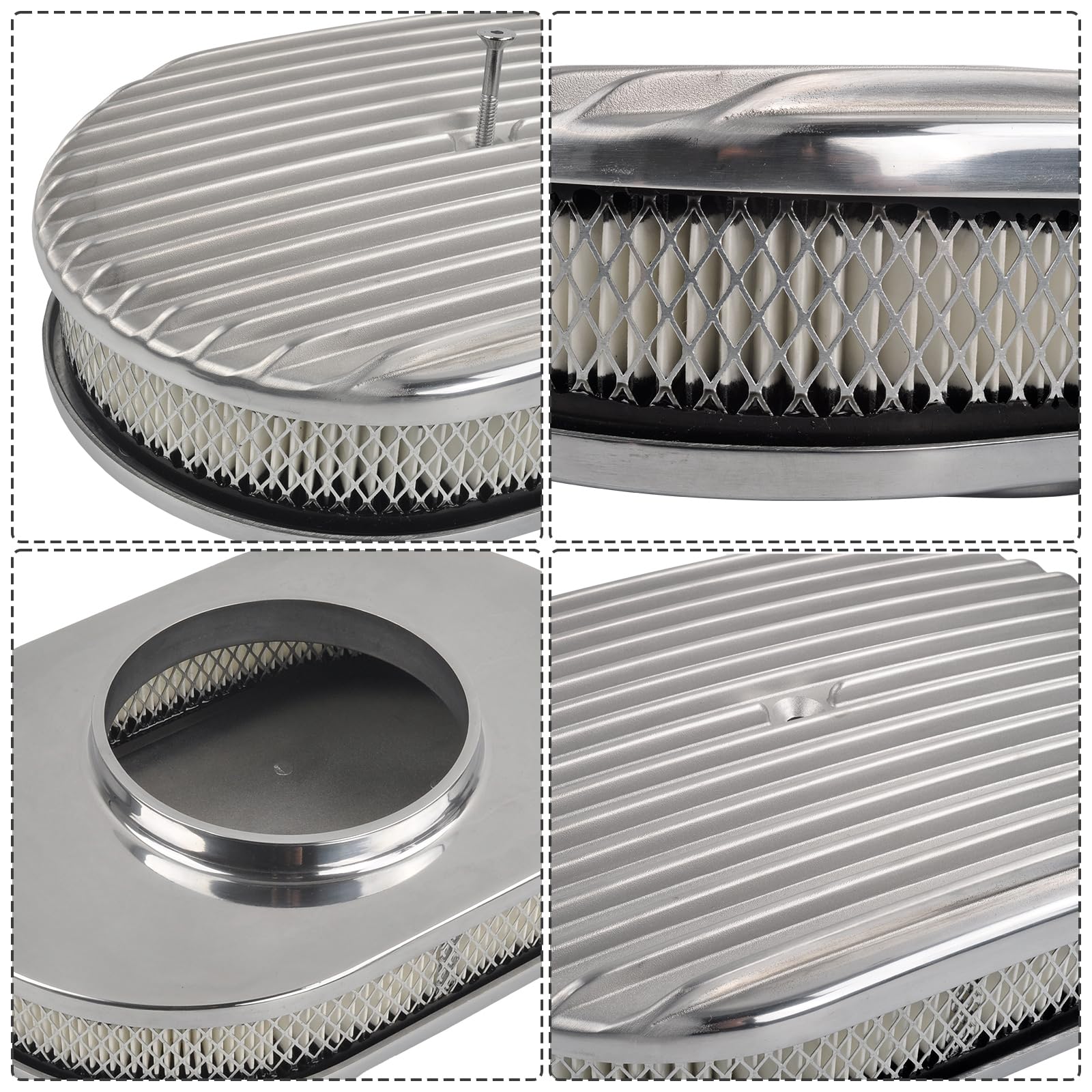 Snapklik.com : TBAPFS 12" Air Cleaner Kit Polished Aluminum Classic ...
