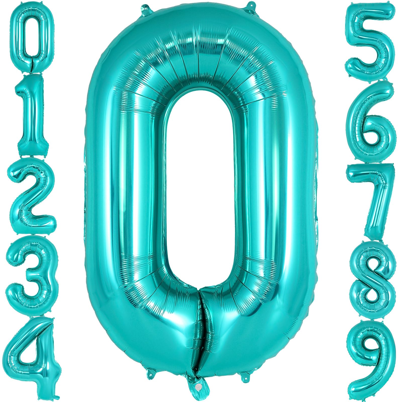 Teal Blue Number 0 Balloon, 40 Inch Big Large Foil Helium Number ...