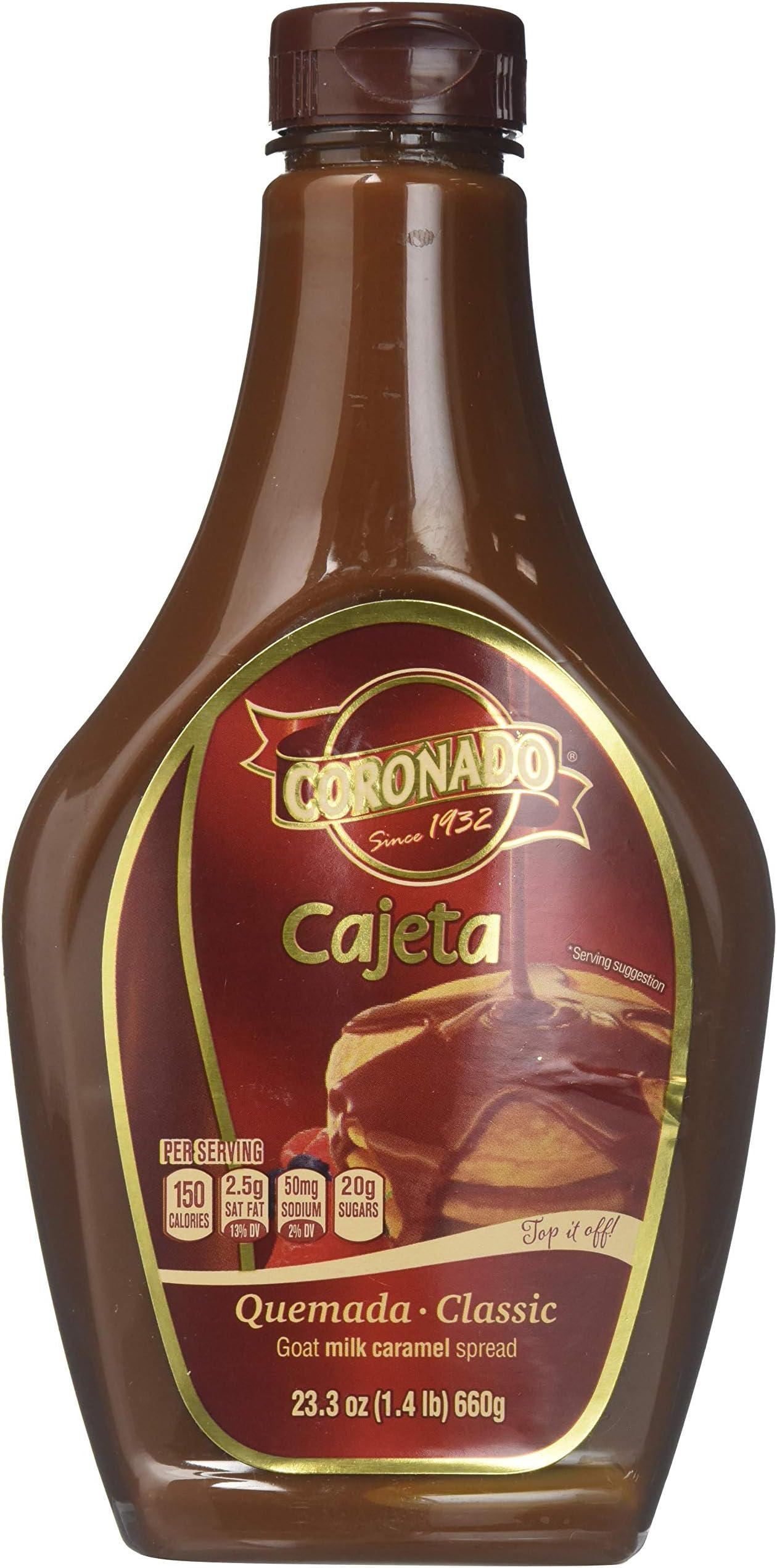 Amazon.com: CORONADO Dulce de Leche Caramel Topping – Sweet Cajeta Sauce/Spread with Real Goat ...
