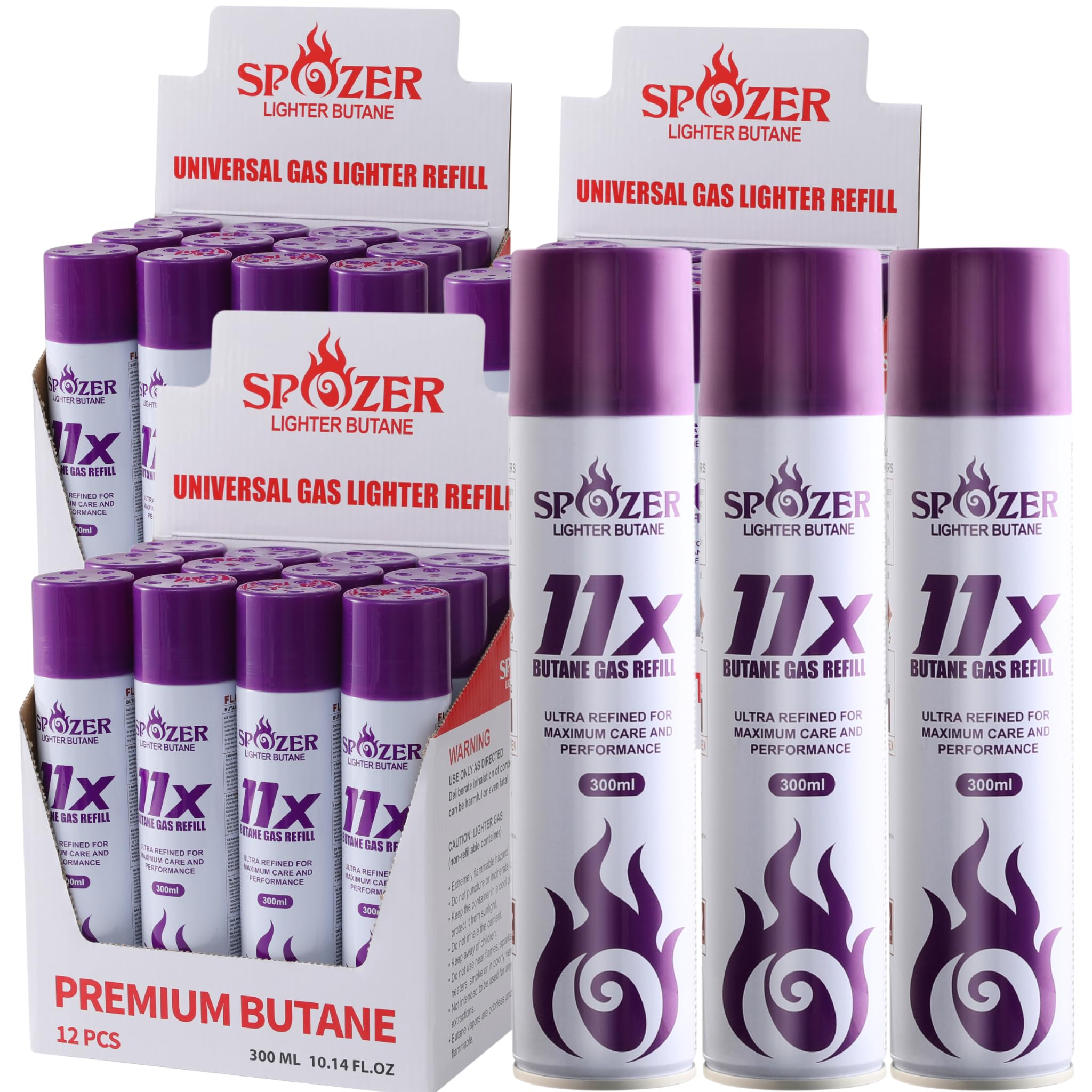 Amazon.com: SPOZER 11X Premium Butane Fuel, Filter Multiple 99.99% ...