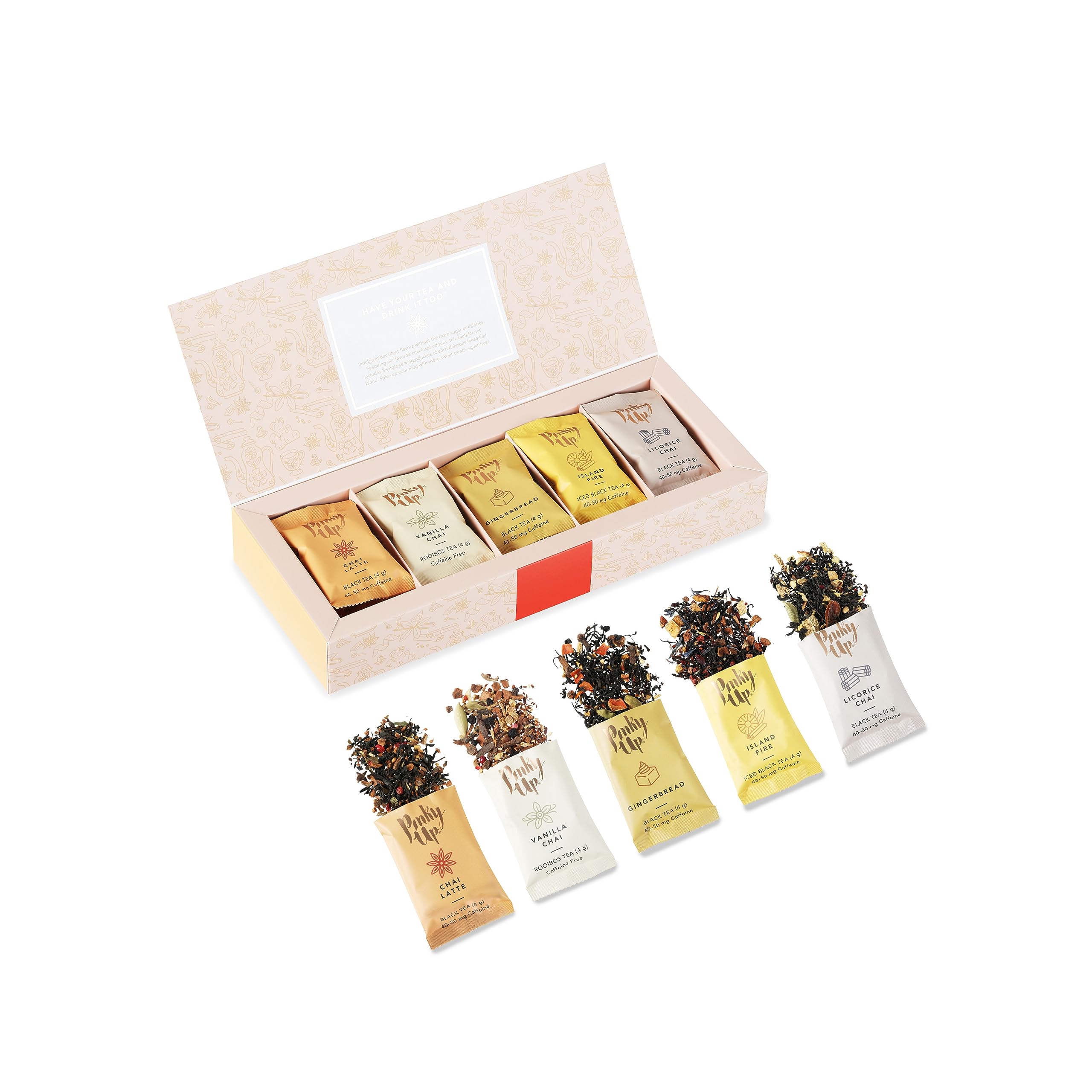 Amazon.com: Pinky Up Chai Tea Gift Sampler, Variety Tea Packets of ...