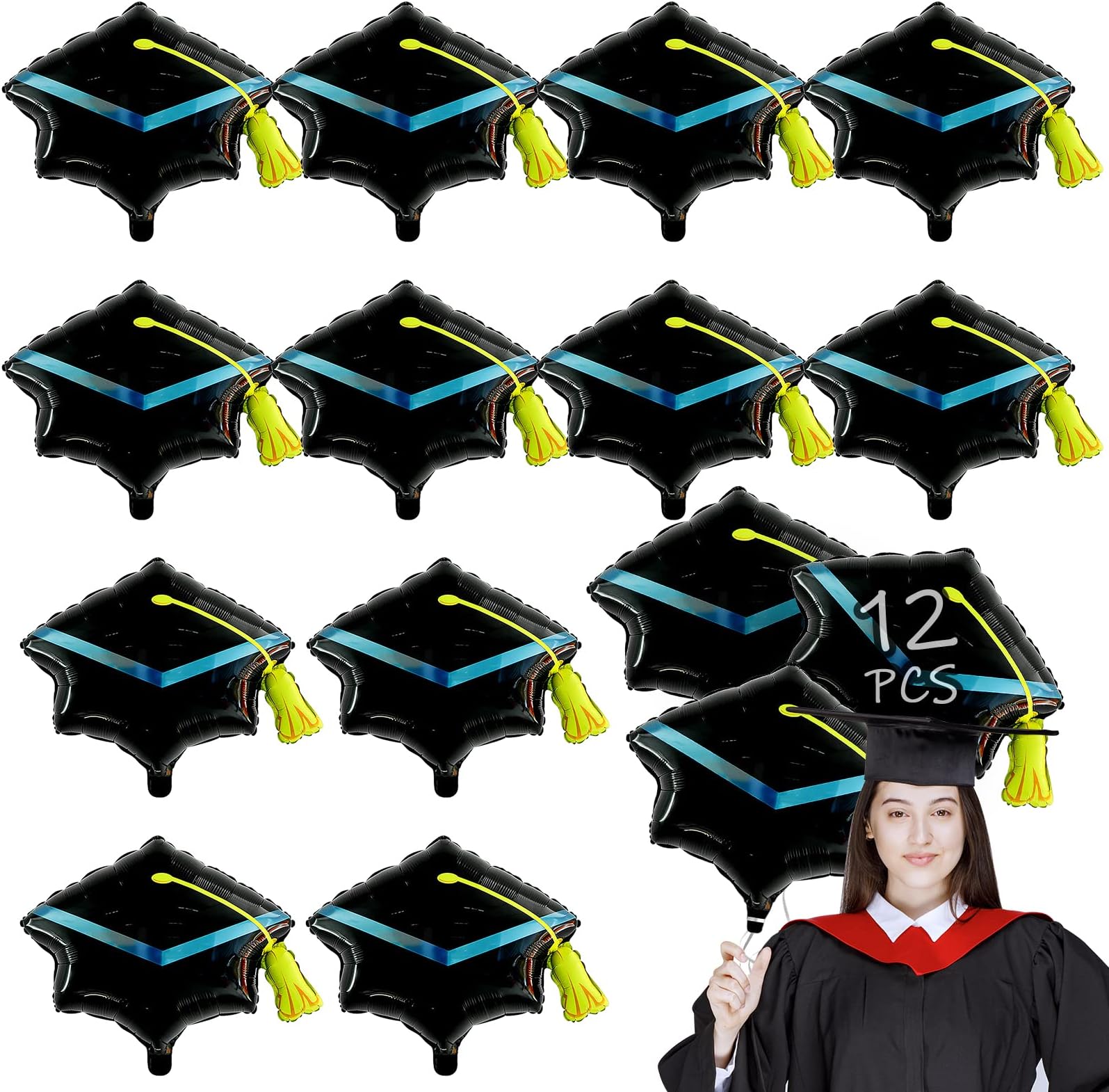 Amazon.com: Creative Converting Black Graduation Cap Mylar Balloon, 16 ...