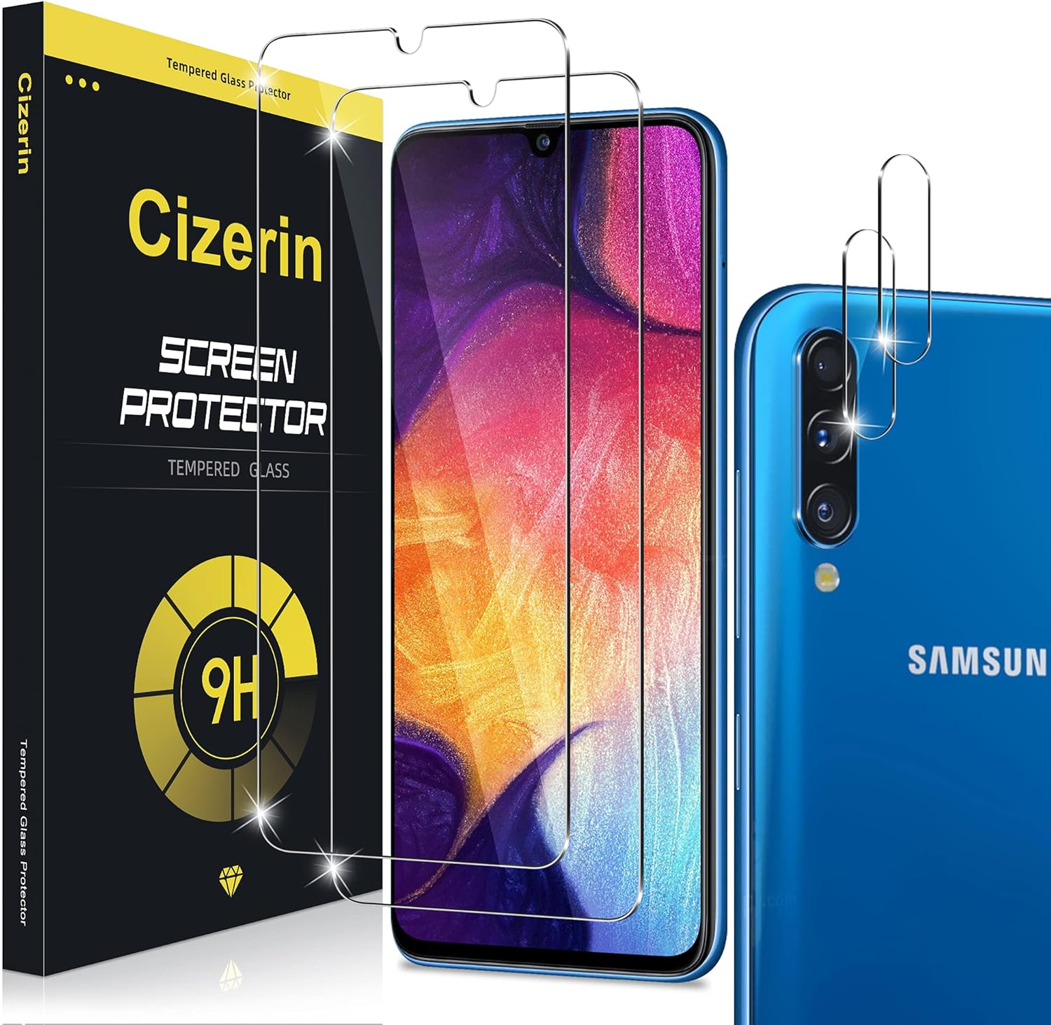 Amazon.com: Cizerin [2+2 Pack] Tempered Glass Screen Protector for ...