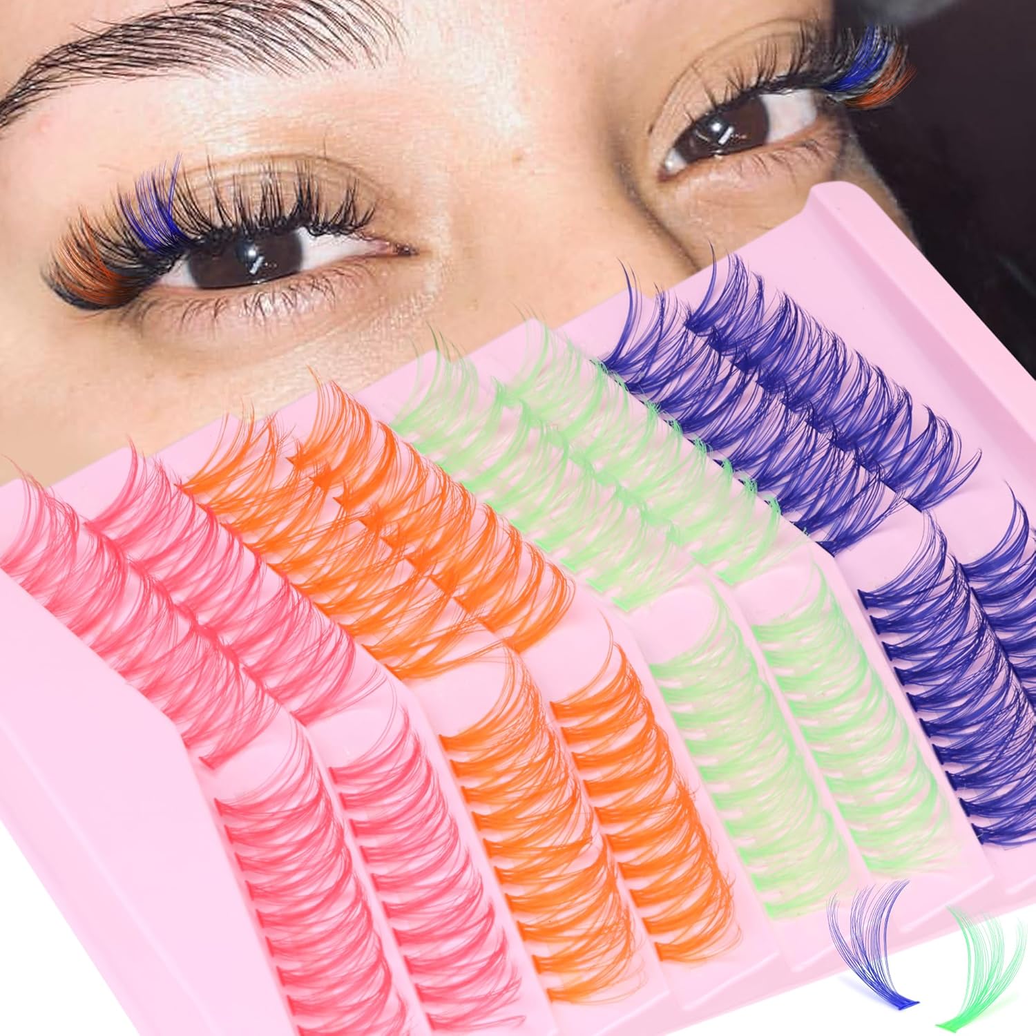 Amazon.com: Colored Lash Clusters Wispy Eyelash Extension Kit Cluster ...