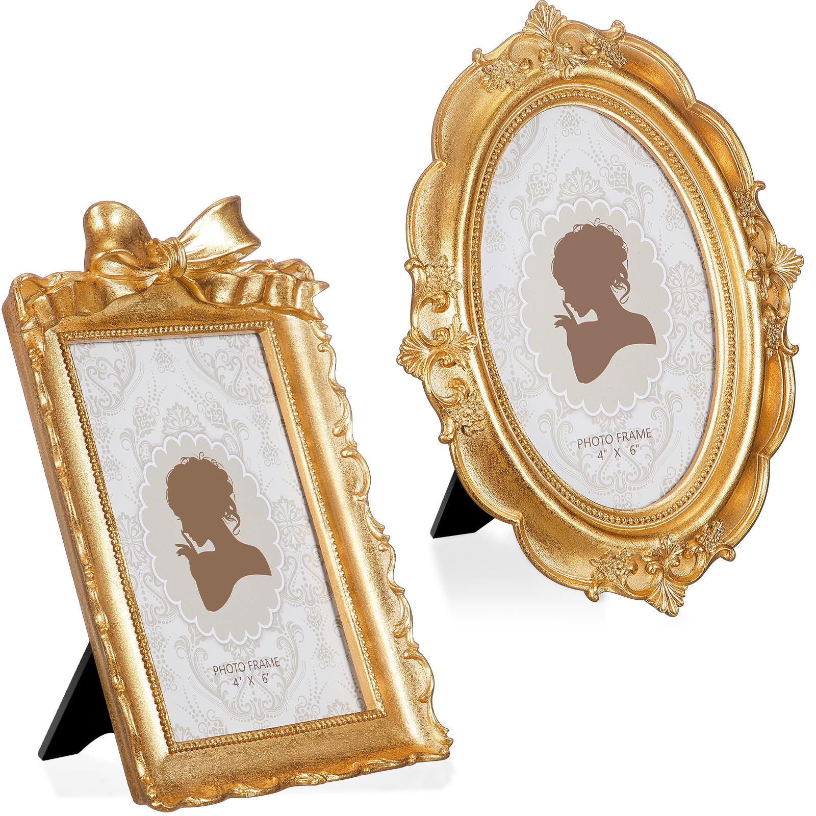 Amazon.com - Qunclay 2 Pcs Vintage Photo Frames 4x6 Antique Picture ...