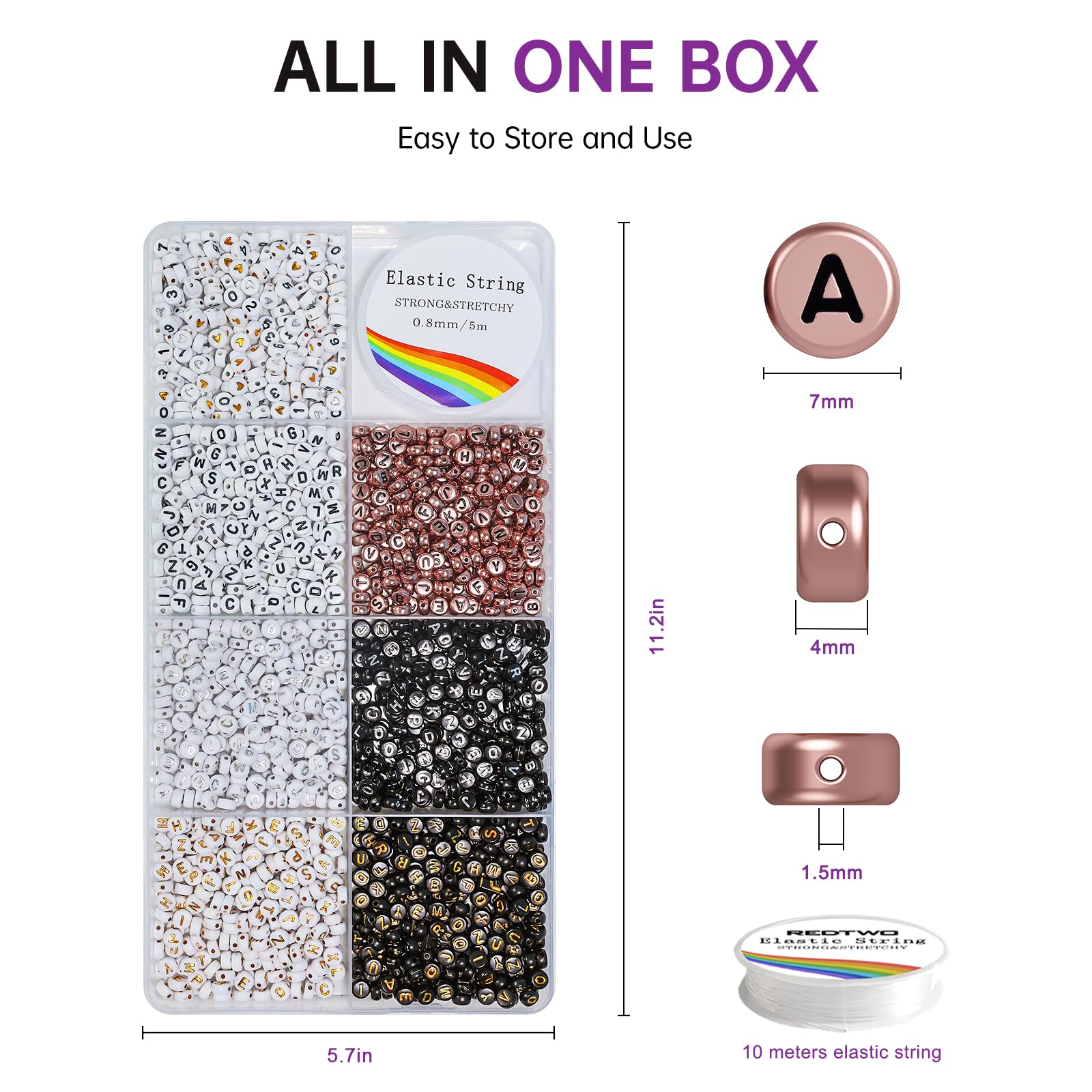 Snapklik.com : 1490 Pcs Letter Beads Kit, 6 Styles Of Colorful Alphabet ...