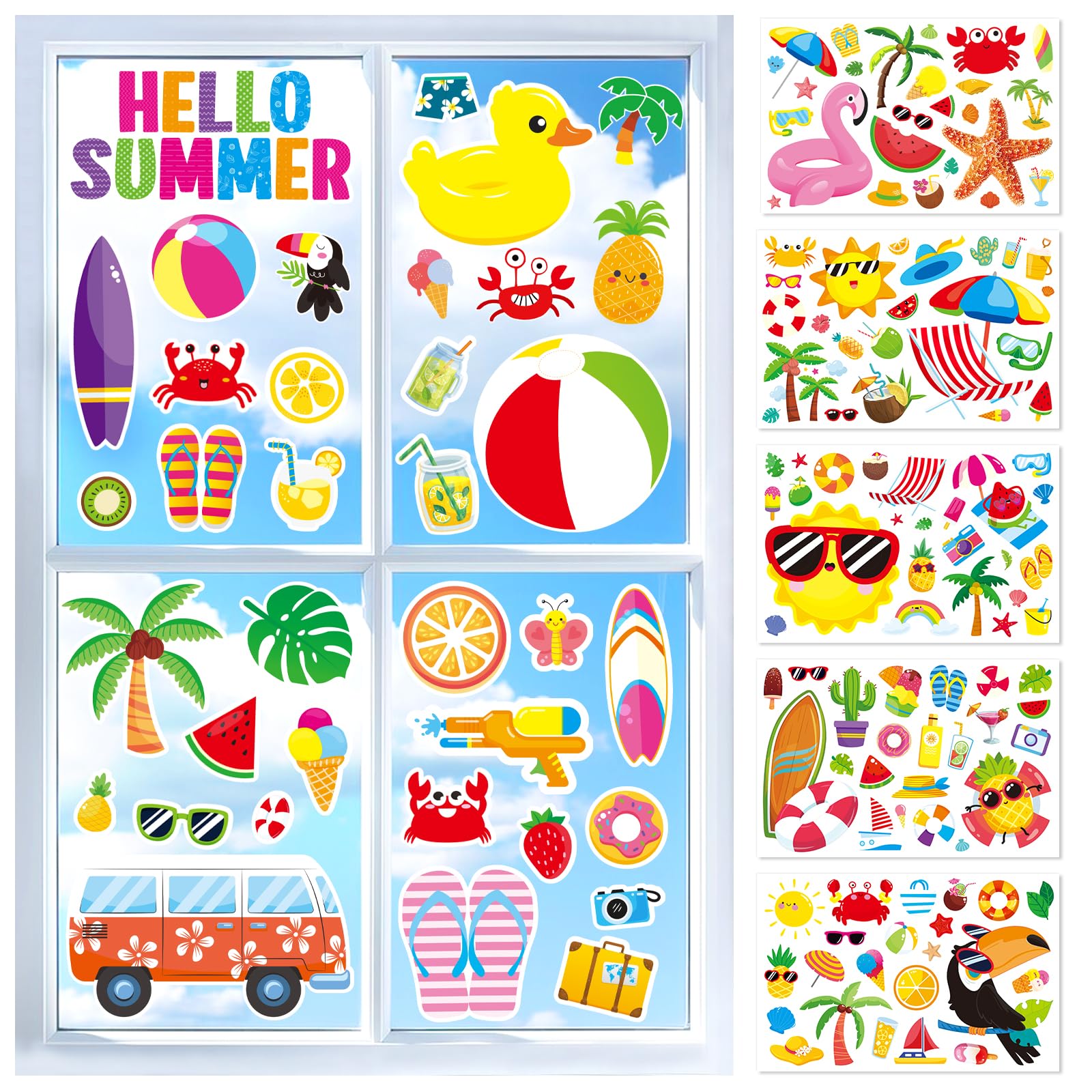 Snapklik.com : Pool Beach Window Clings Stickers 200+ Counts Hello ...