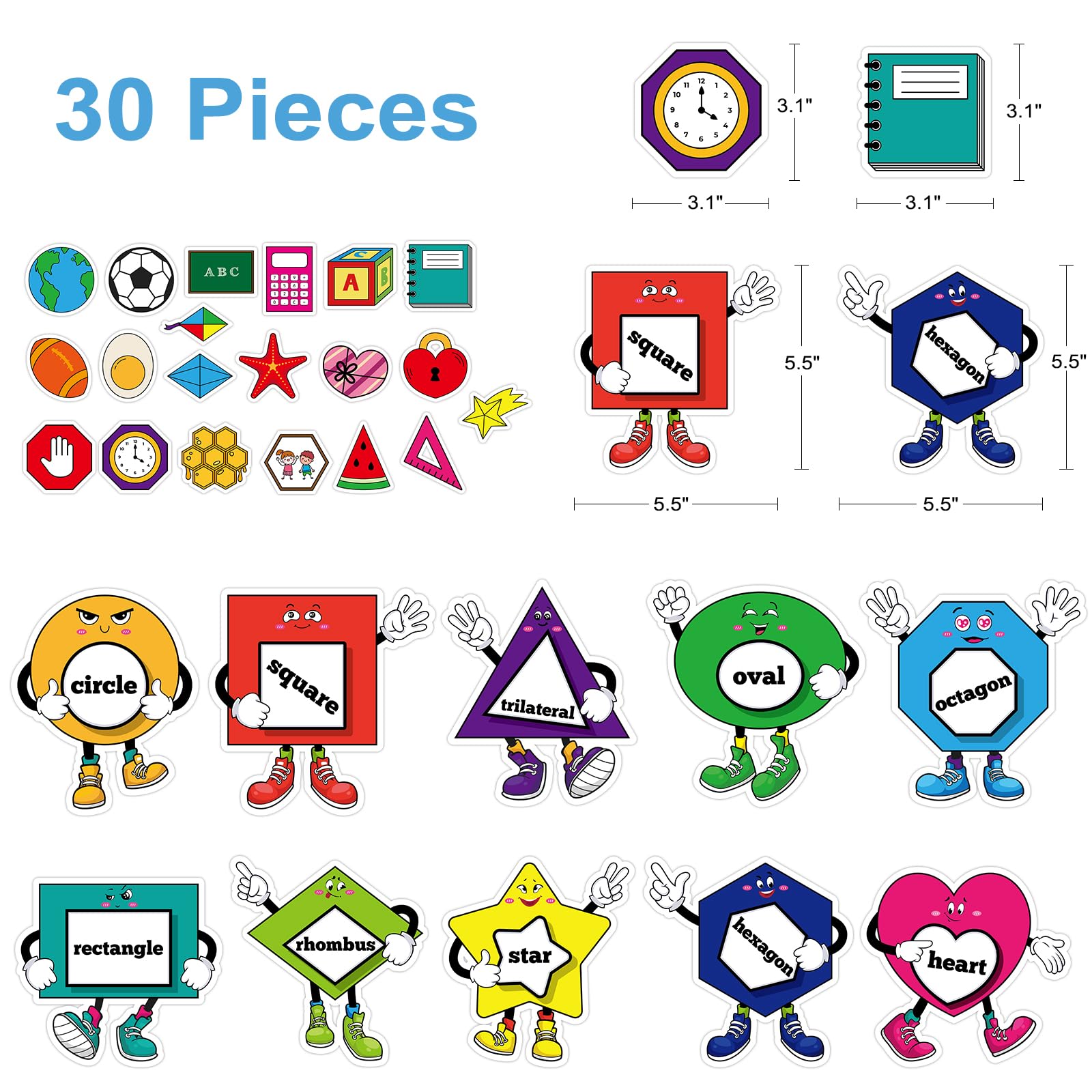 Snapklik.com : 30PCS Shapes Poster For Classroom Bulletin Board Set ...
