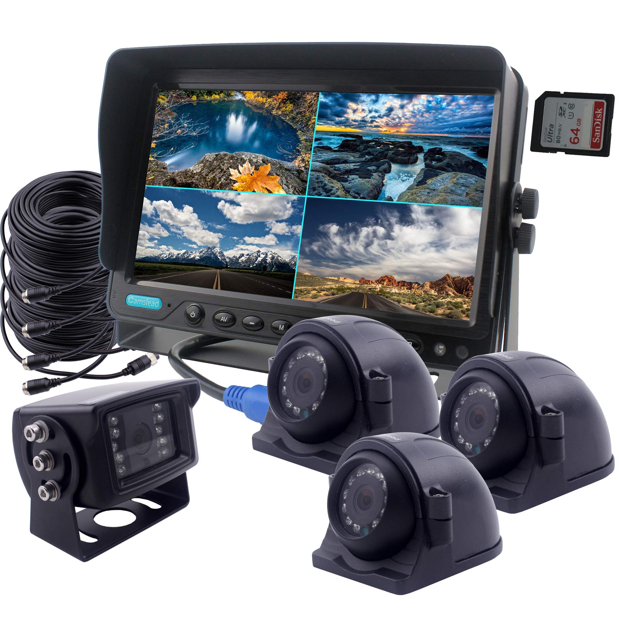 Camslead Heavy Truck Backup Camera System 9 Inch Monitor Built ...